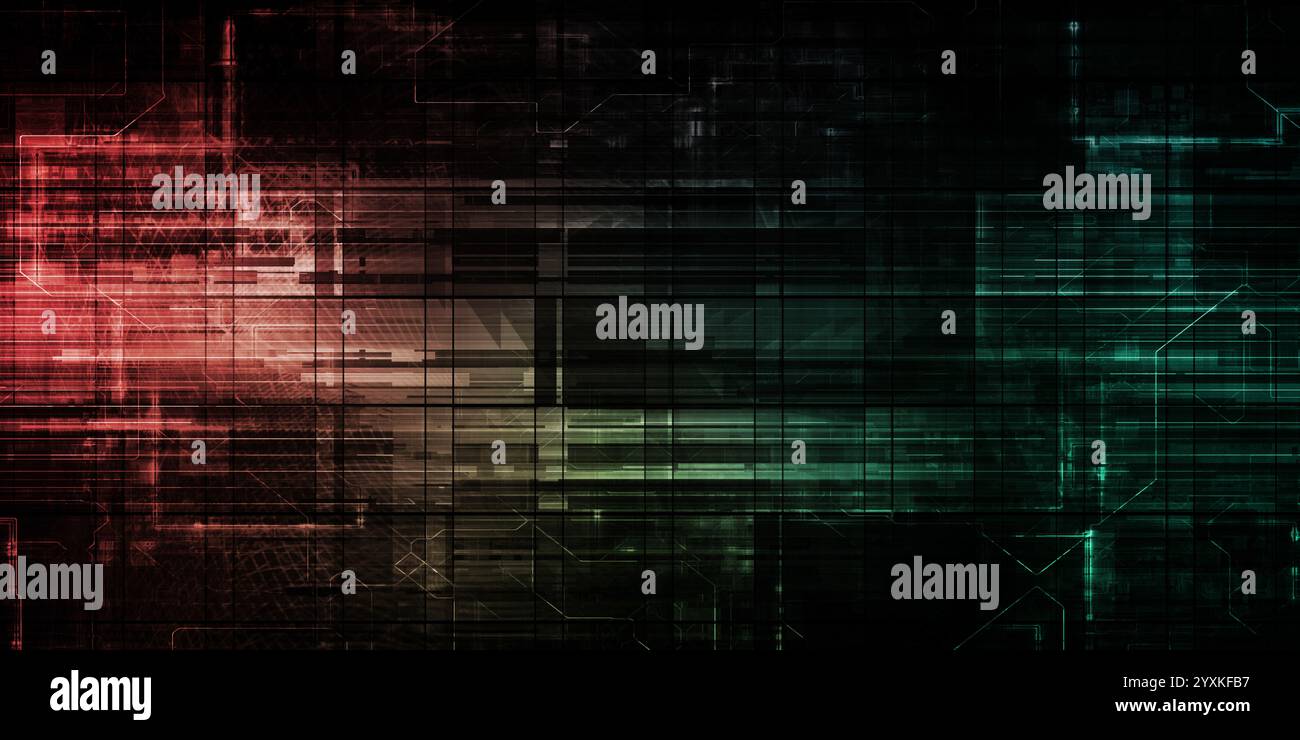 Communication Technology with Moving Data in Art Stock Photo - Alamy