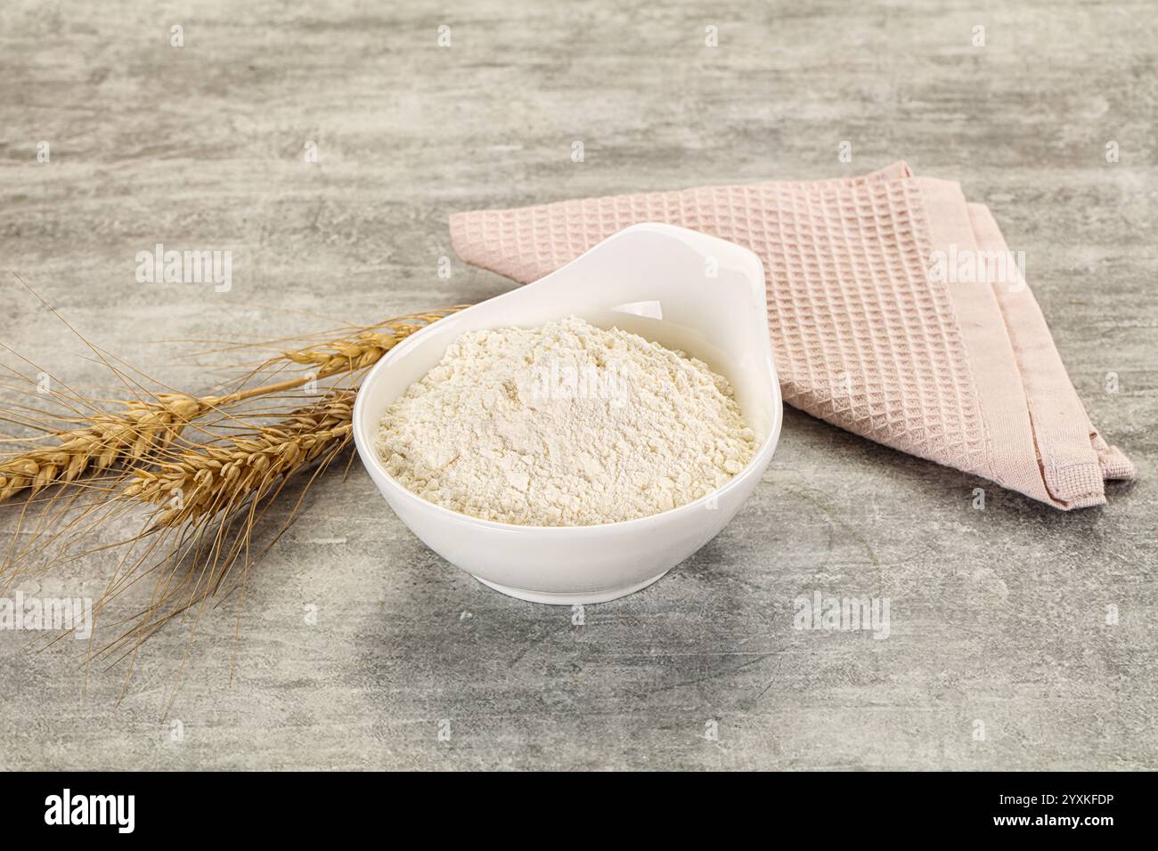 Wheat flour powder for cooking in the bowl Stock Photo - Alamy