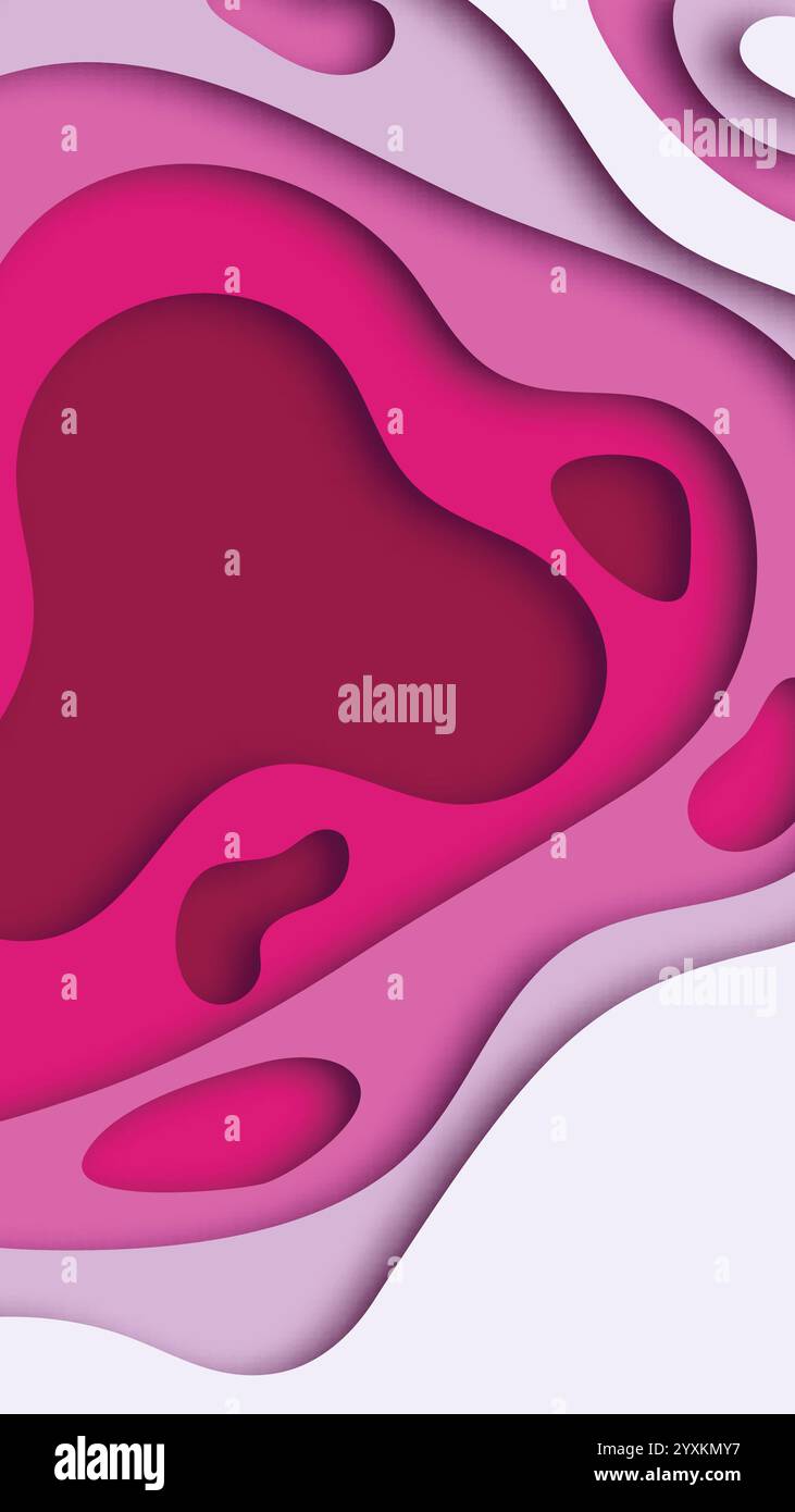 Abstract Background with Pink Paper Cut shapes stories banner design ...