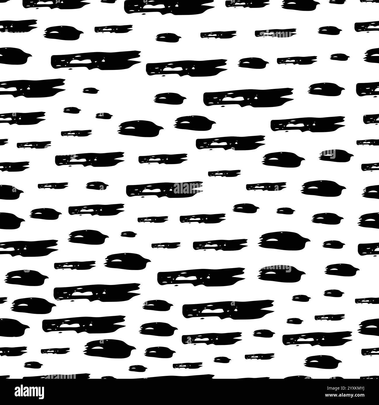 Seamless pattern with dark hand drawn scribble smear on white ...