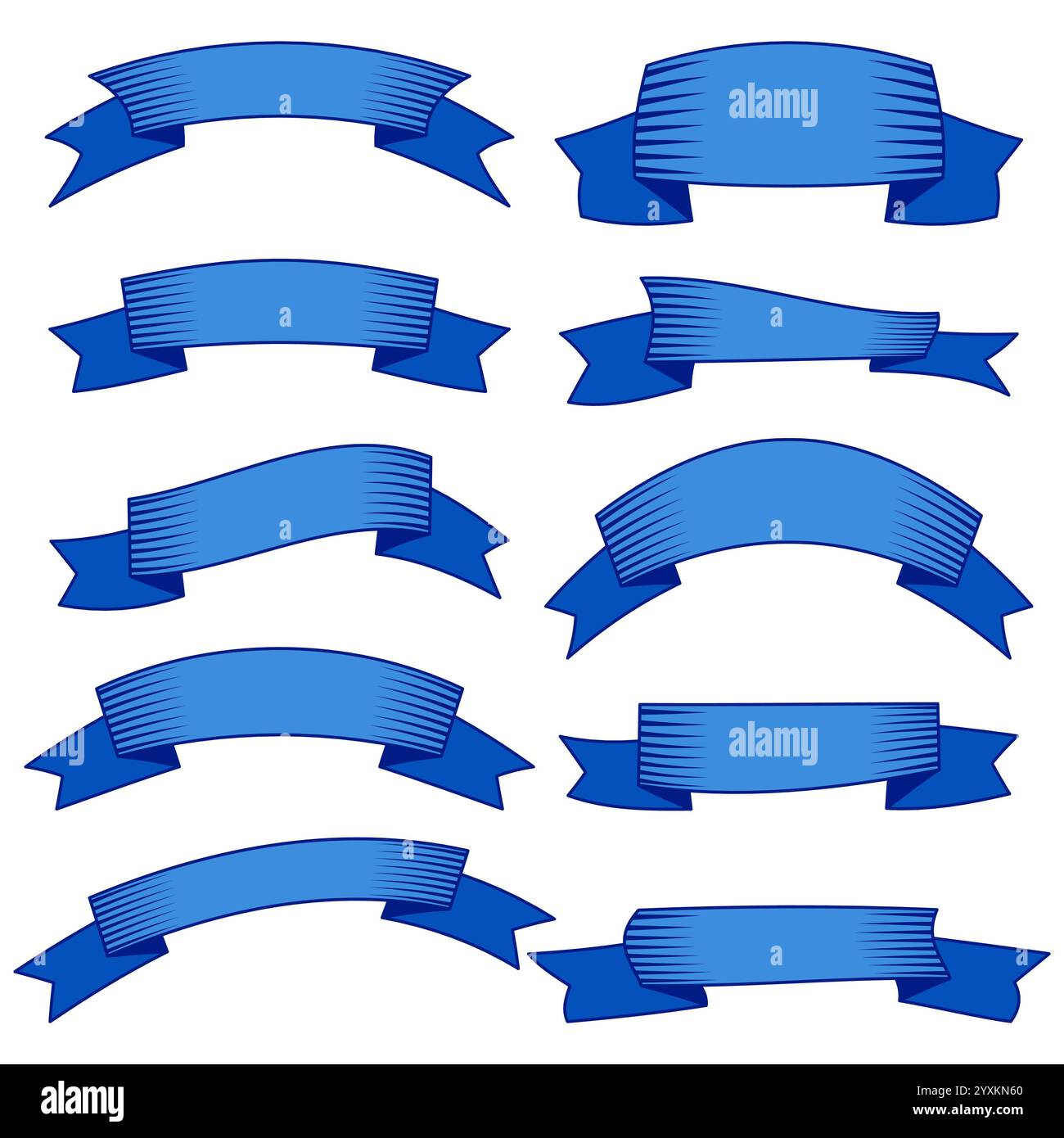 Set of ten blue ribbons and banners for web design. Great design ...