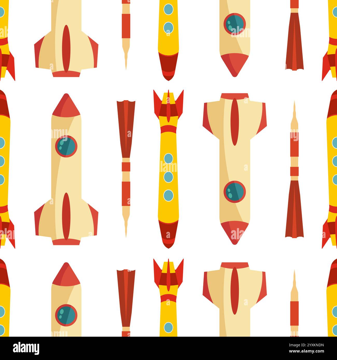 Seamless pattern with space rocket. Vector illustration Stock Vector ...
