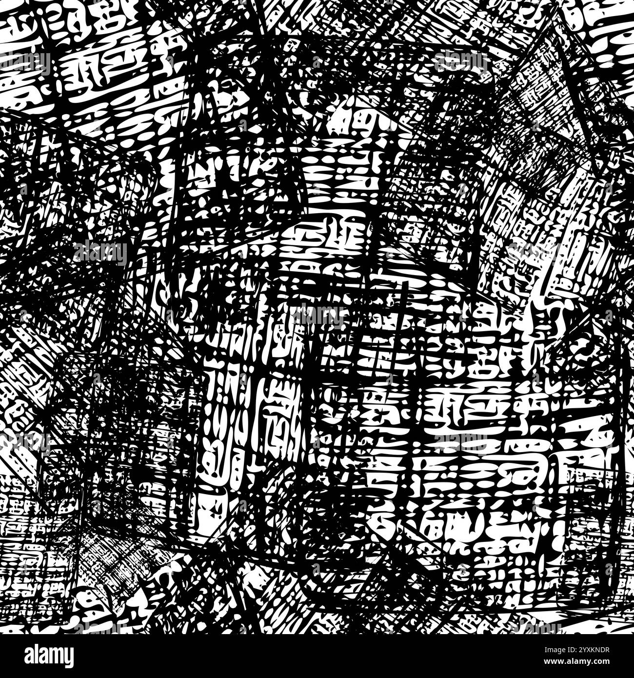Seamless Pattern with hand drawn black scribble Smear. Abstract grunge ...