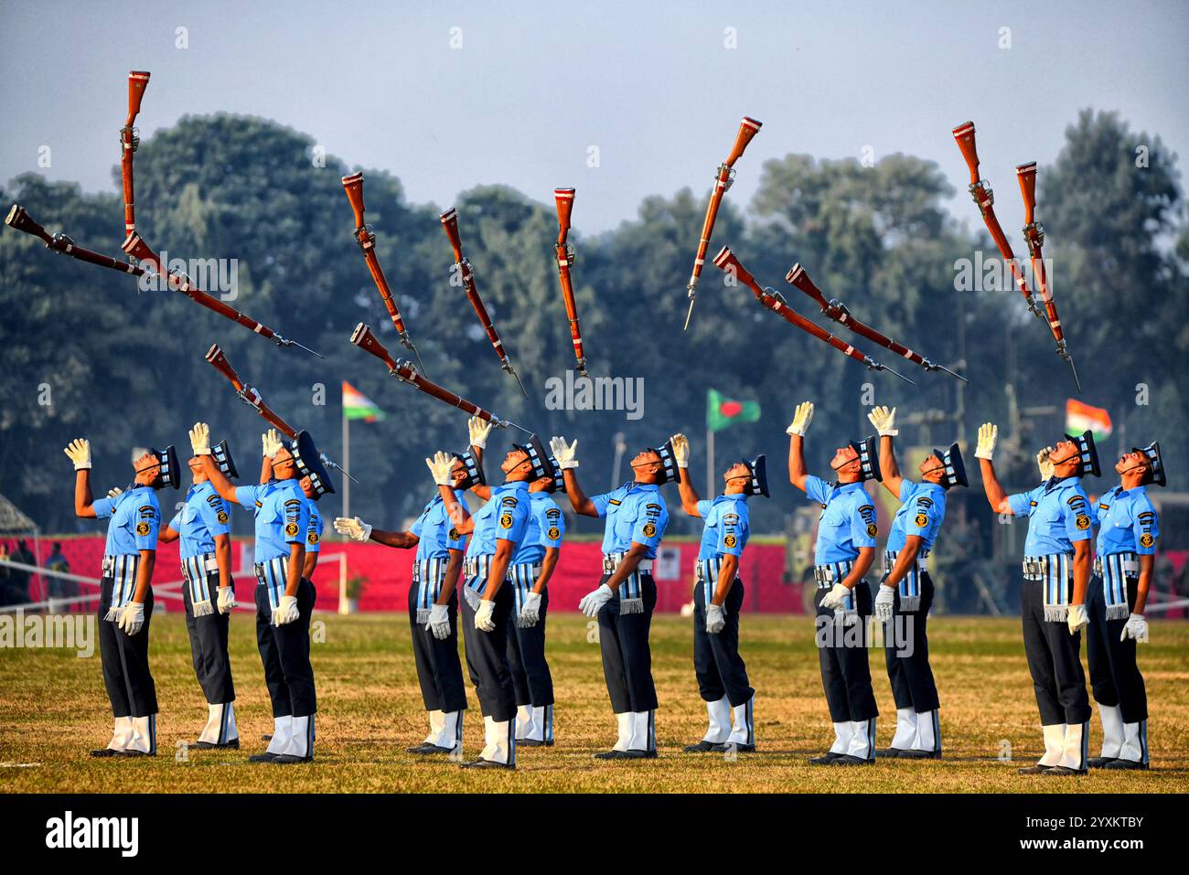 Kolkata, India. 16th Dec, 2024. Indian Air Force personnel show skill ...