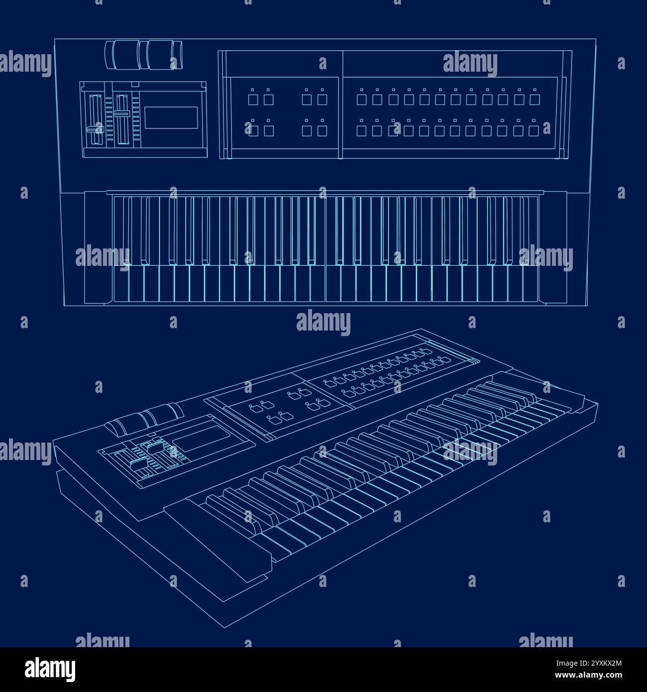 Keyboard perspective view Stock Vector Images - Alamy
