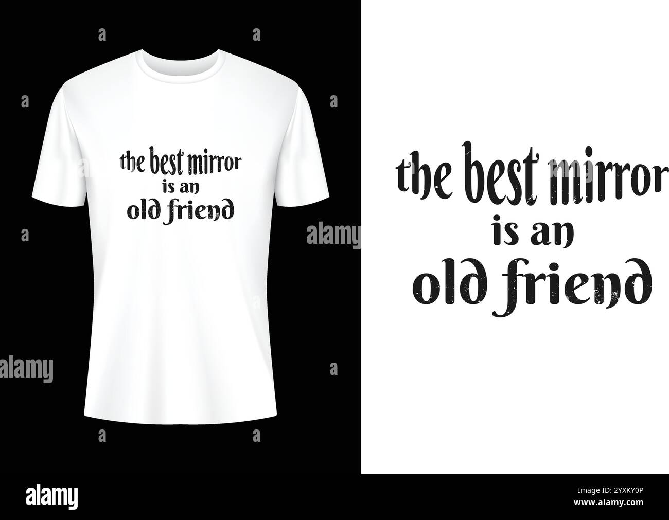 The best mirror is an old friend, Friendship day t-shirt design Stock ...