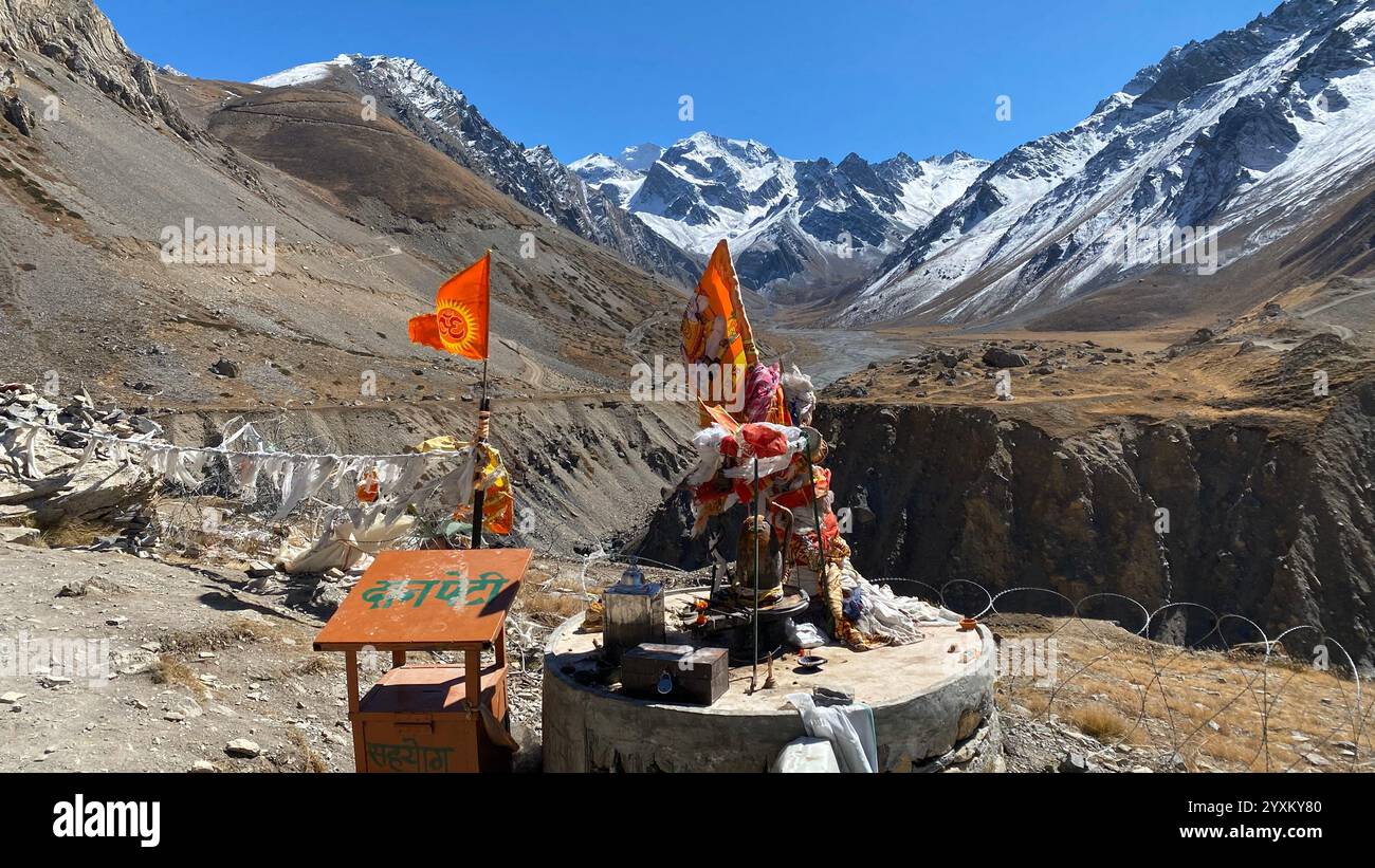Om Parvat, a sacred peak in the Himalayas, in Uttarakhand, India Stock ...