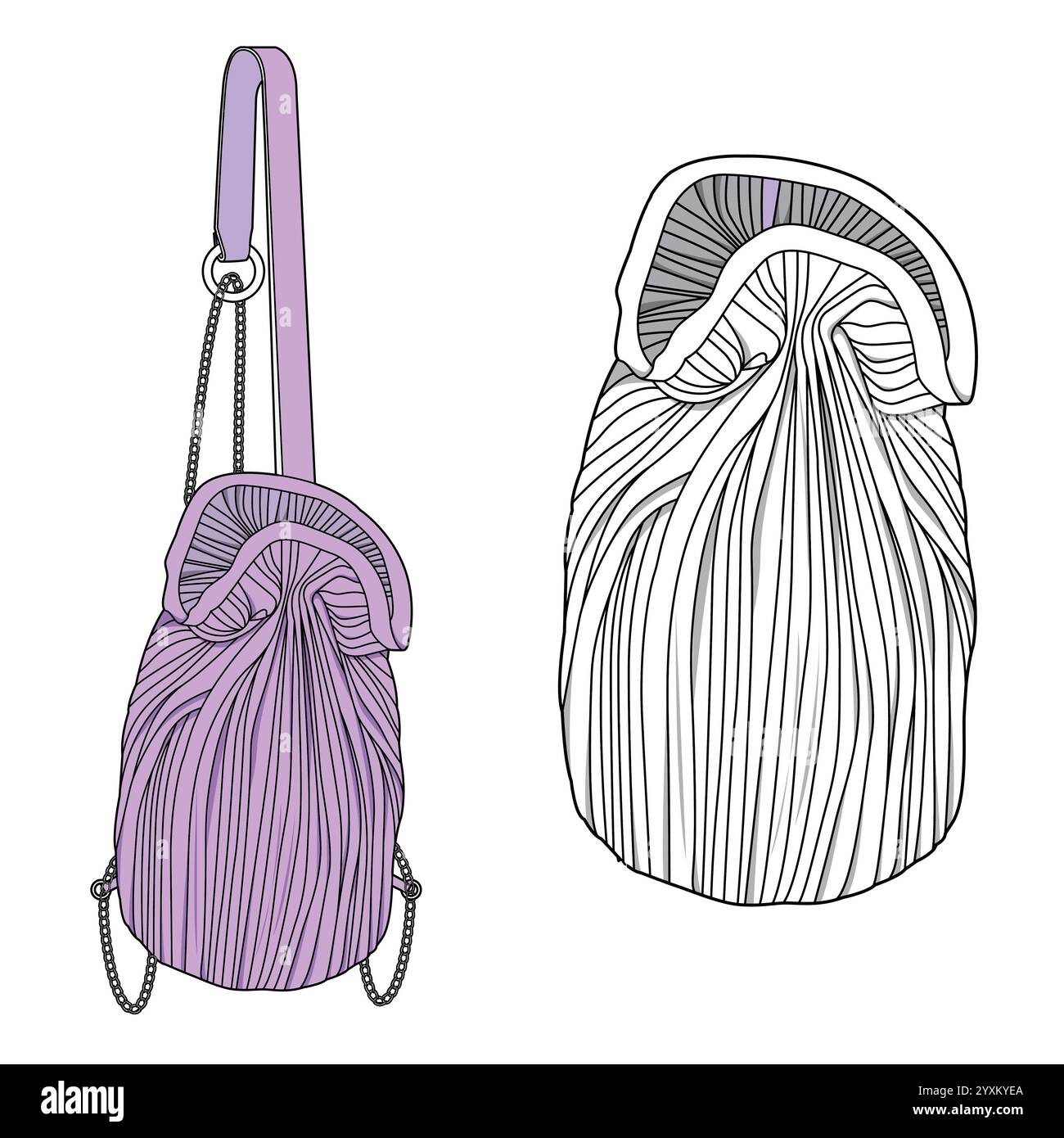 Women bucket bag template Cut Out Stock Images & Pictures - Alamy