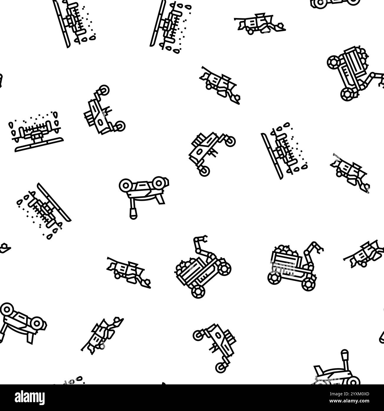robot harvests automation seamless pattern vector Stock Vector Image ...