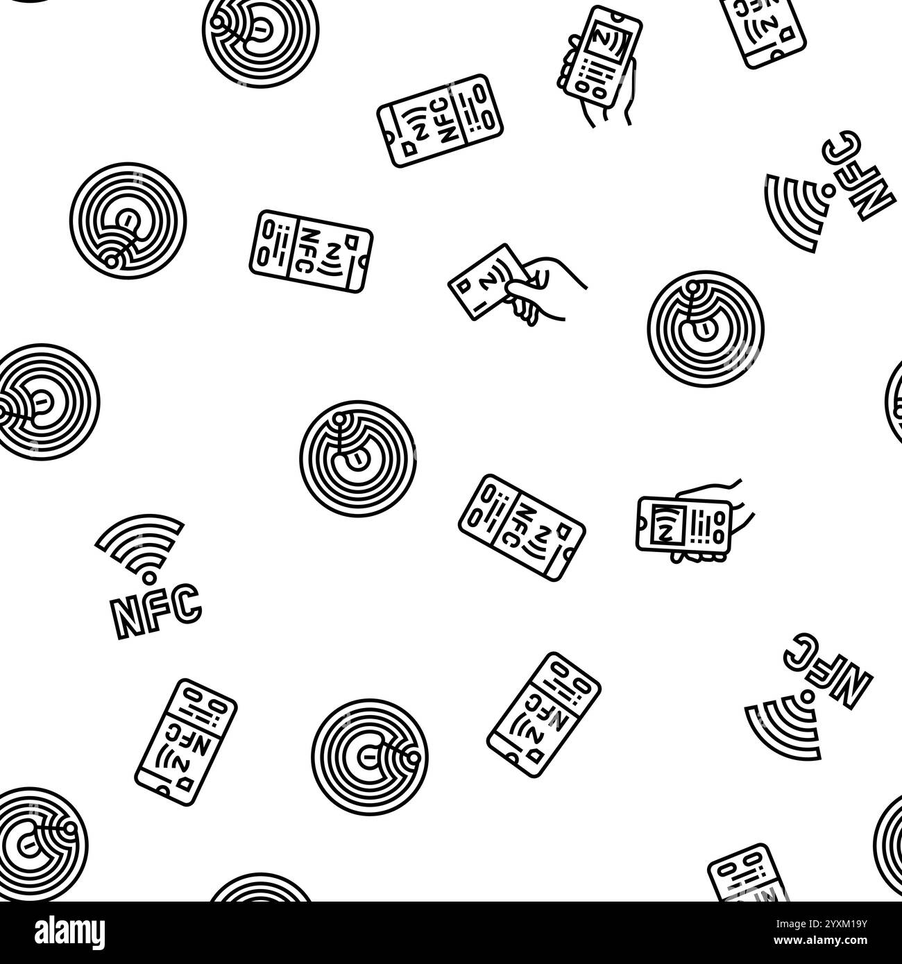 Nfc Technology Contactless Seamless Pattern Vector Stock Vector Image And Art Alamy