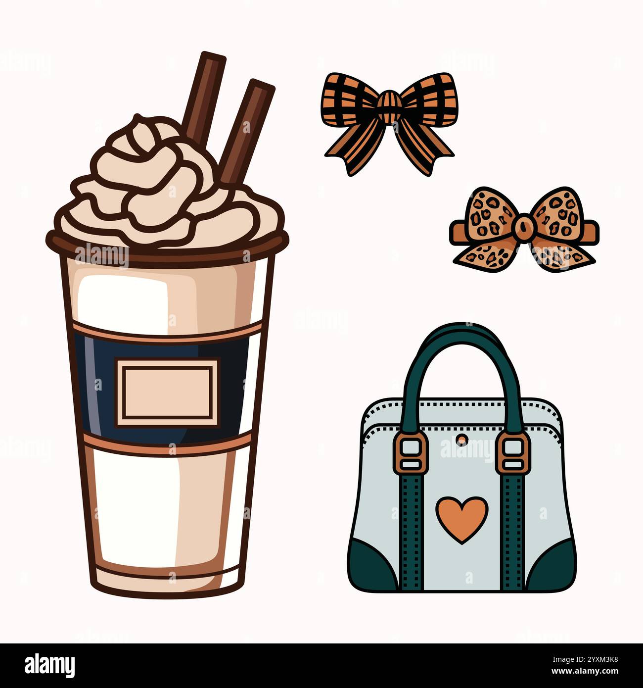 Feminine Aesthetic Vector Clip Art Set – Vintage Style Elements Stock ...