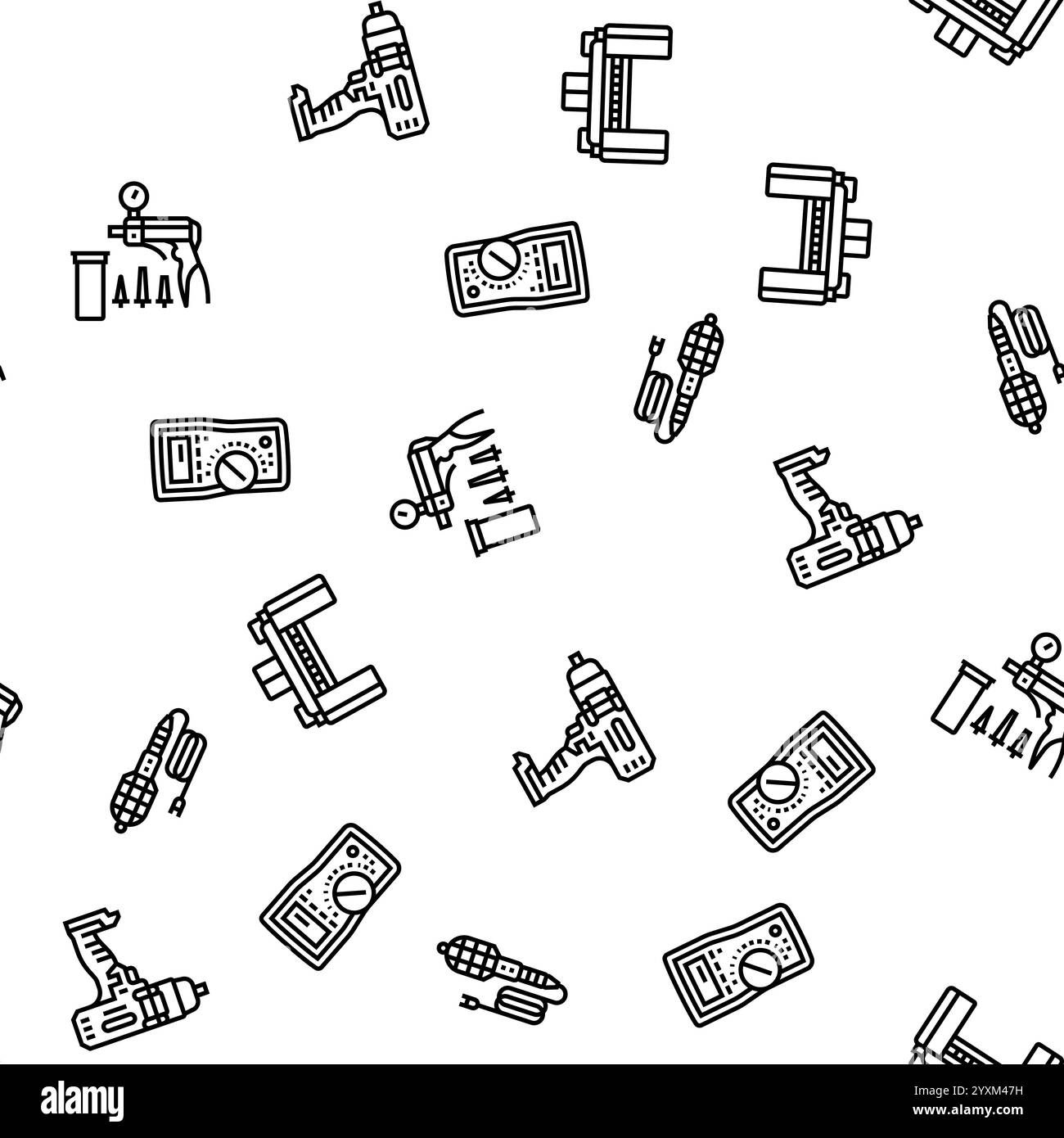 car repair tools wrench seamless pattern vector Stock Vector Image ...