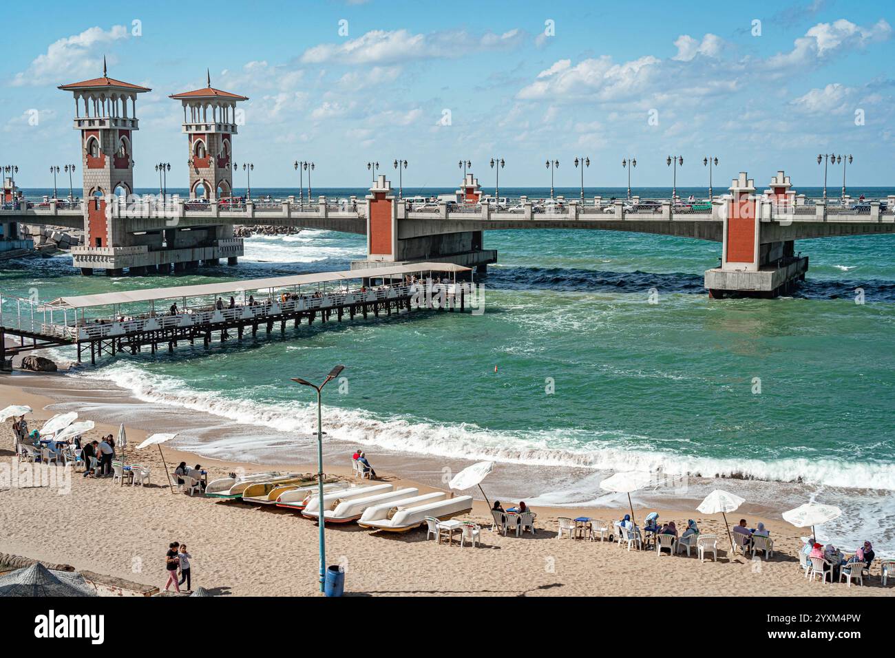 Stanley Bridge in Alexandria, Egypt, overlooking the vibrant ...