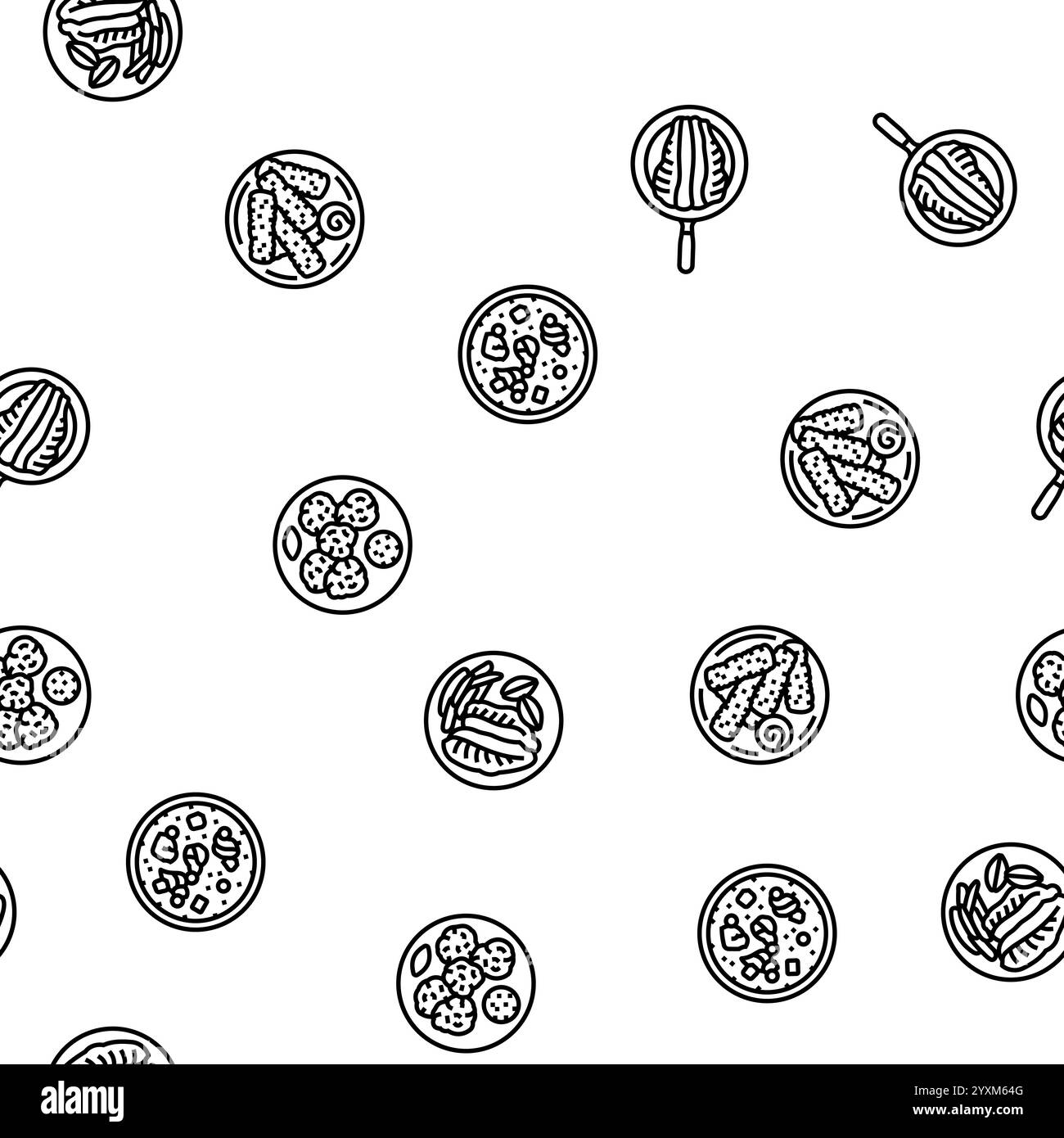 fish dishes seamless pattern vector Stock Vector Image & Art - Alamy