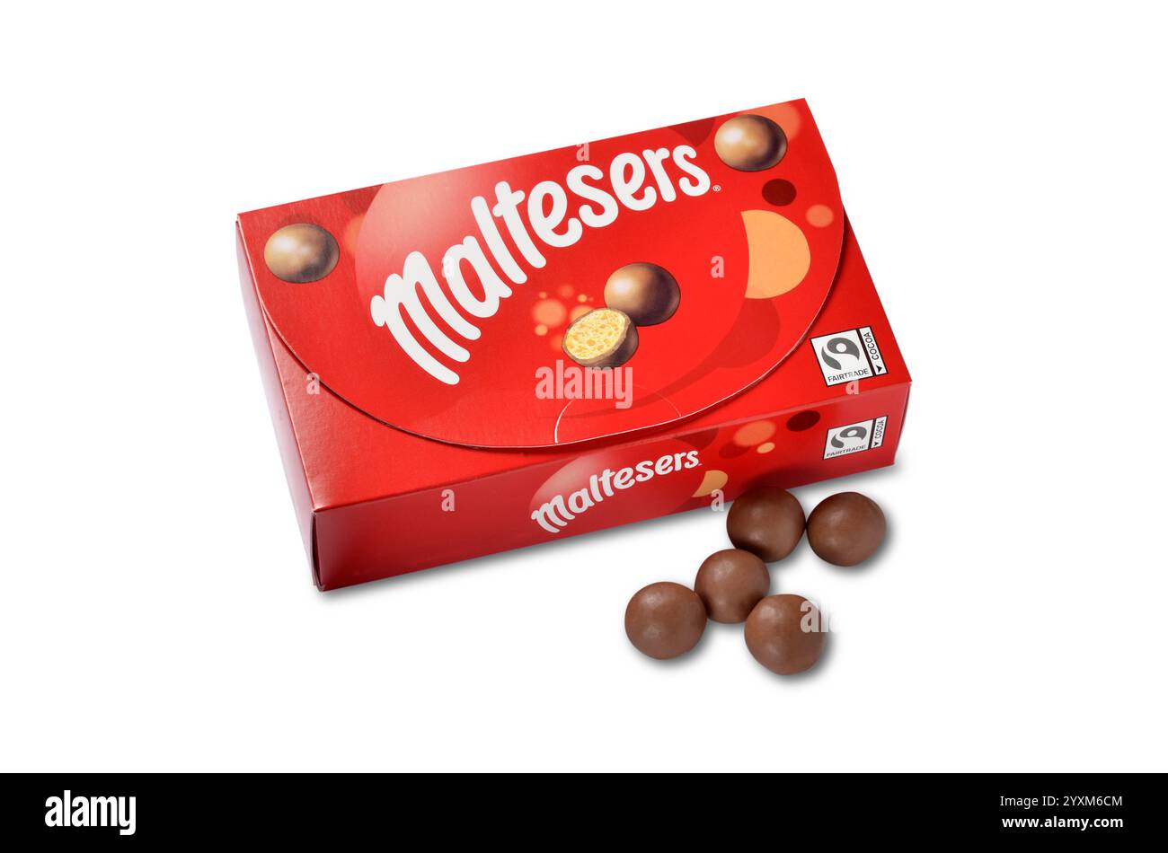 Box of Maltesers Chocolate sweets 110 grams closed with several of the ...