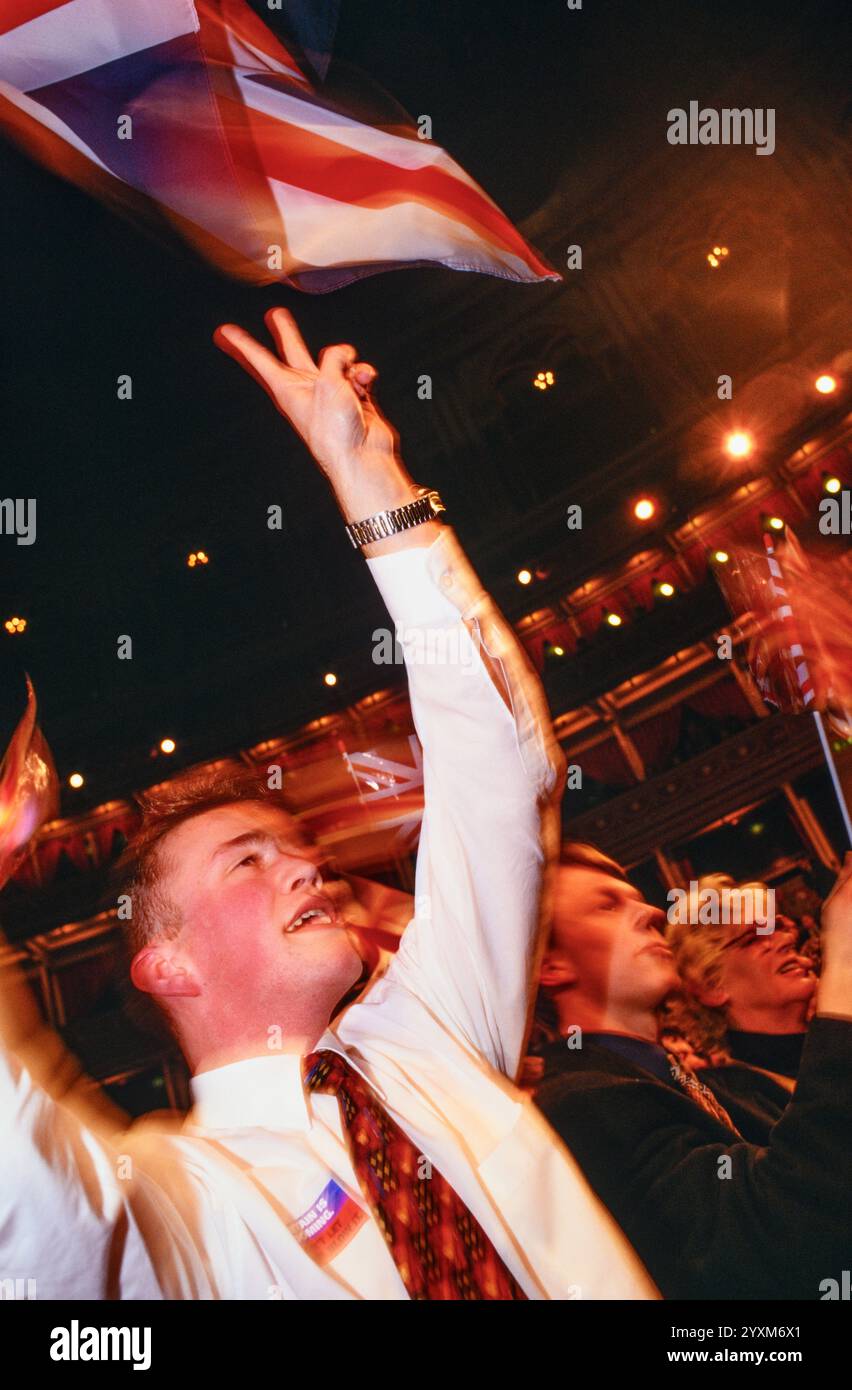 Conservative party supporters attending an election rally held at the ...