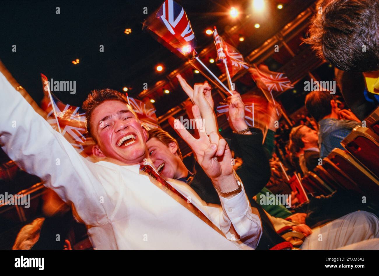 Conservative party supporters attending an election rally held at the ...