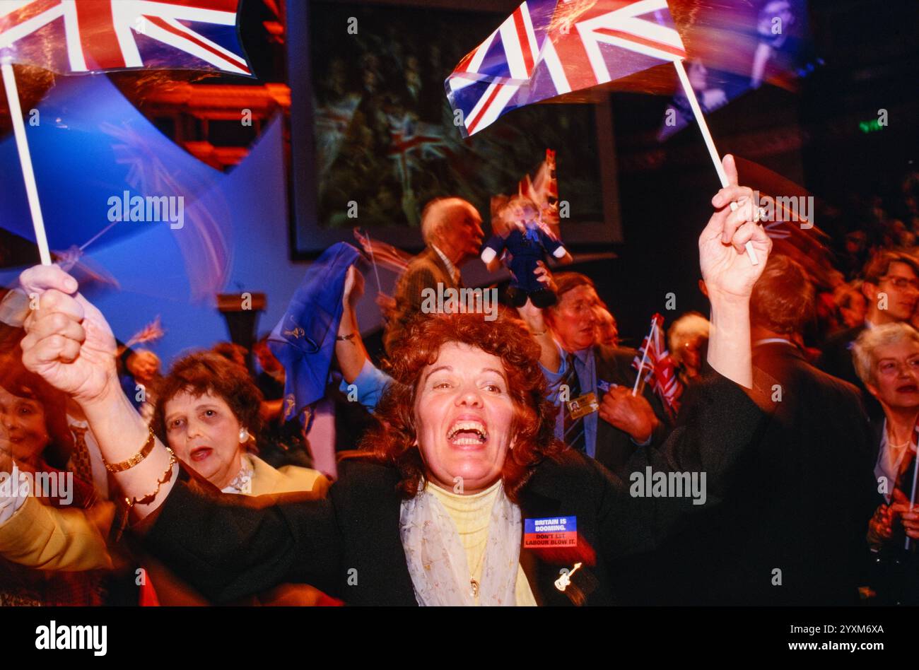 Conservative party supporters attending an election rally held at the ...
