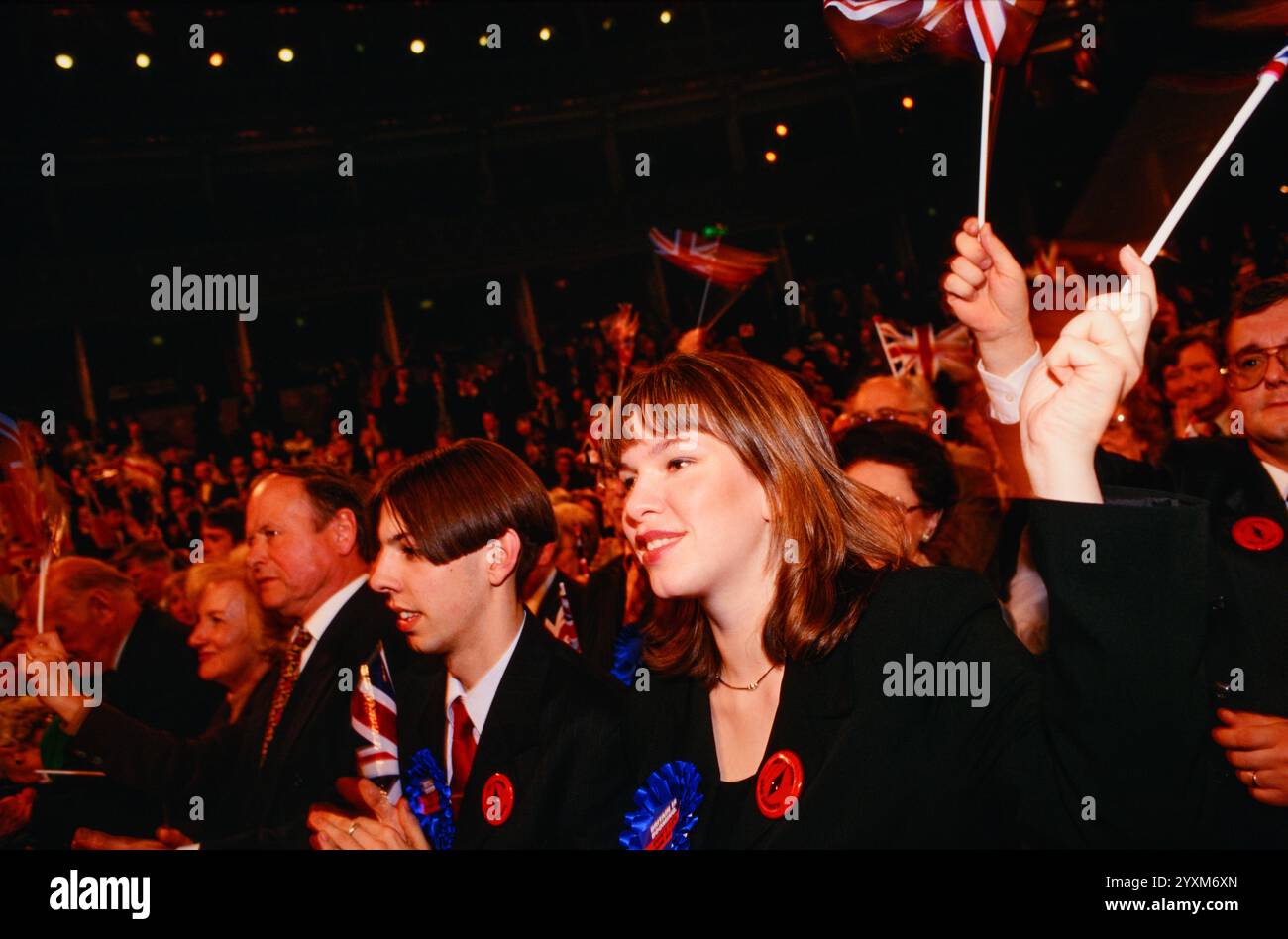 Conservative party supporters attending an election rally held at the ...