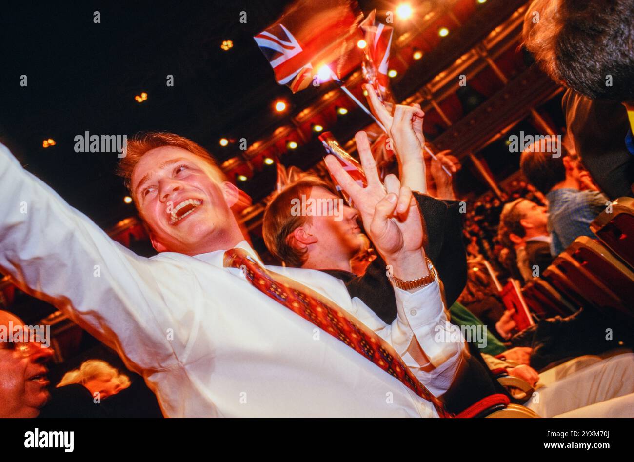 Conservative party supporters attending an election rally held at the ...