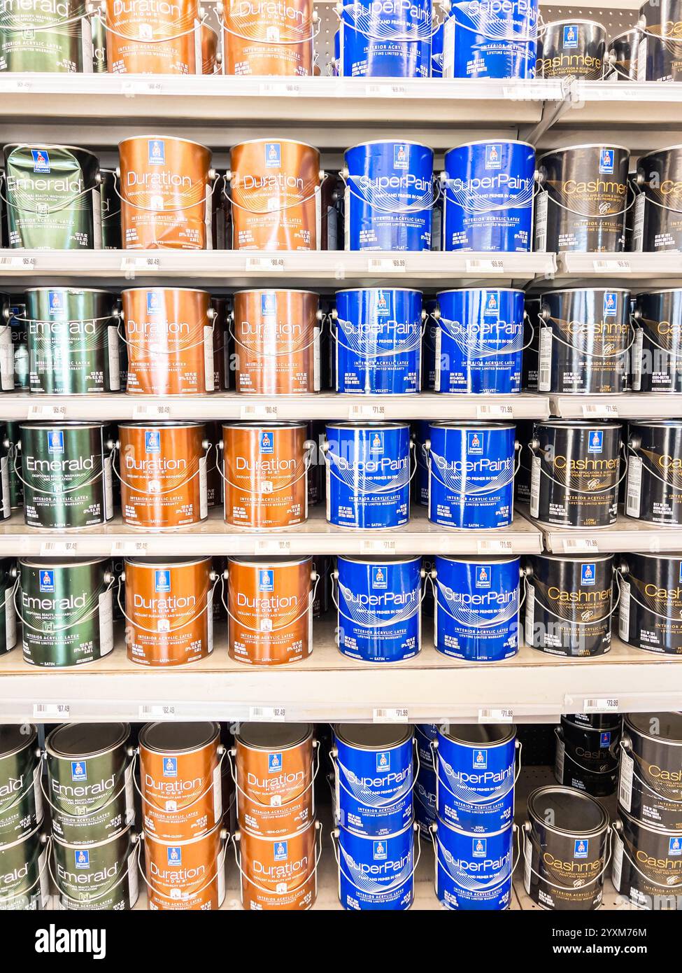 Array of Interior Paint Cans on Store Shelves Stock Photo - Alamy