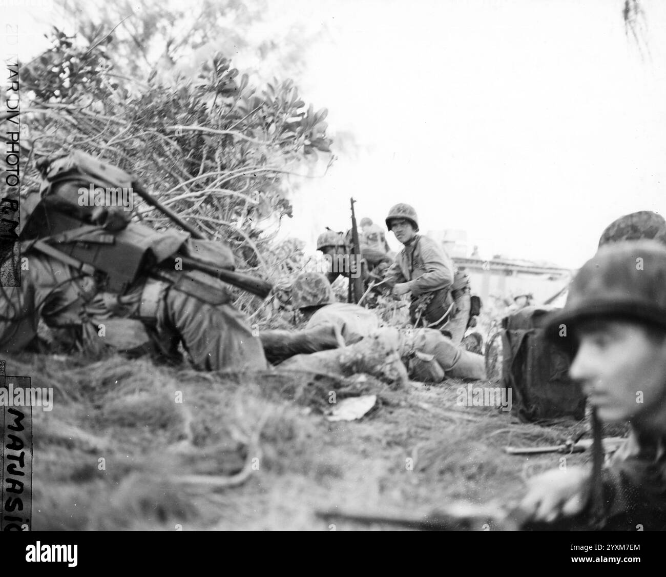 Scene on Green Beach 2, at 0840, D-Day. Sgt. Matjasic was wounded while ...