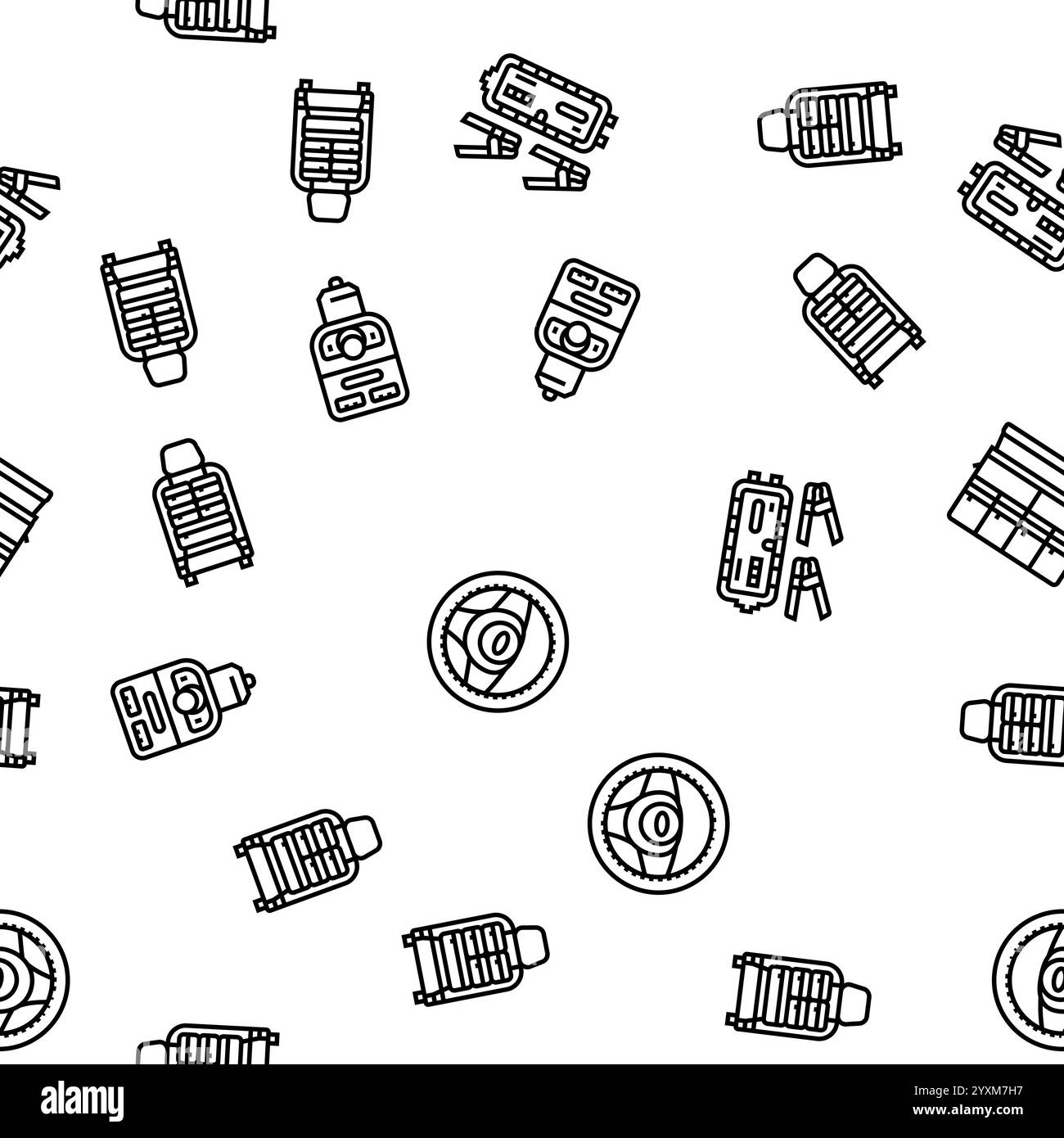 car accessories seat cover seamless pattern vector Stock Vector Image ...