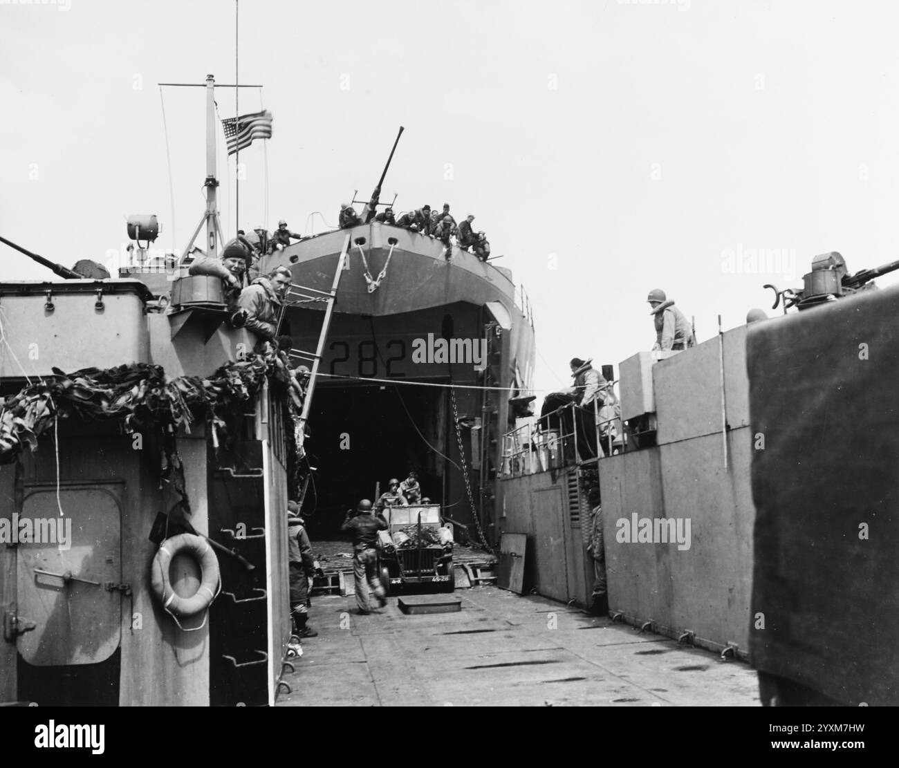 WWII - LCT carrying Jeeps to the Normandy beach, after offloading them ...