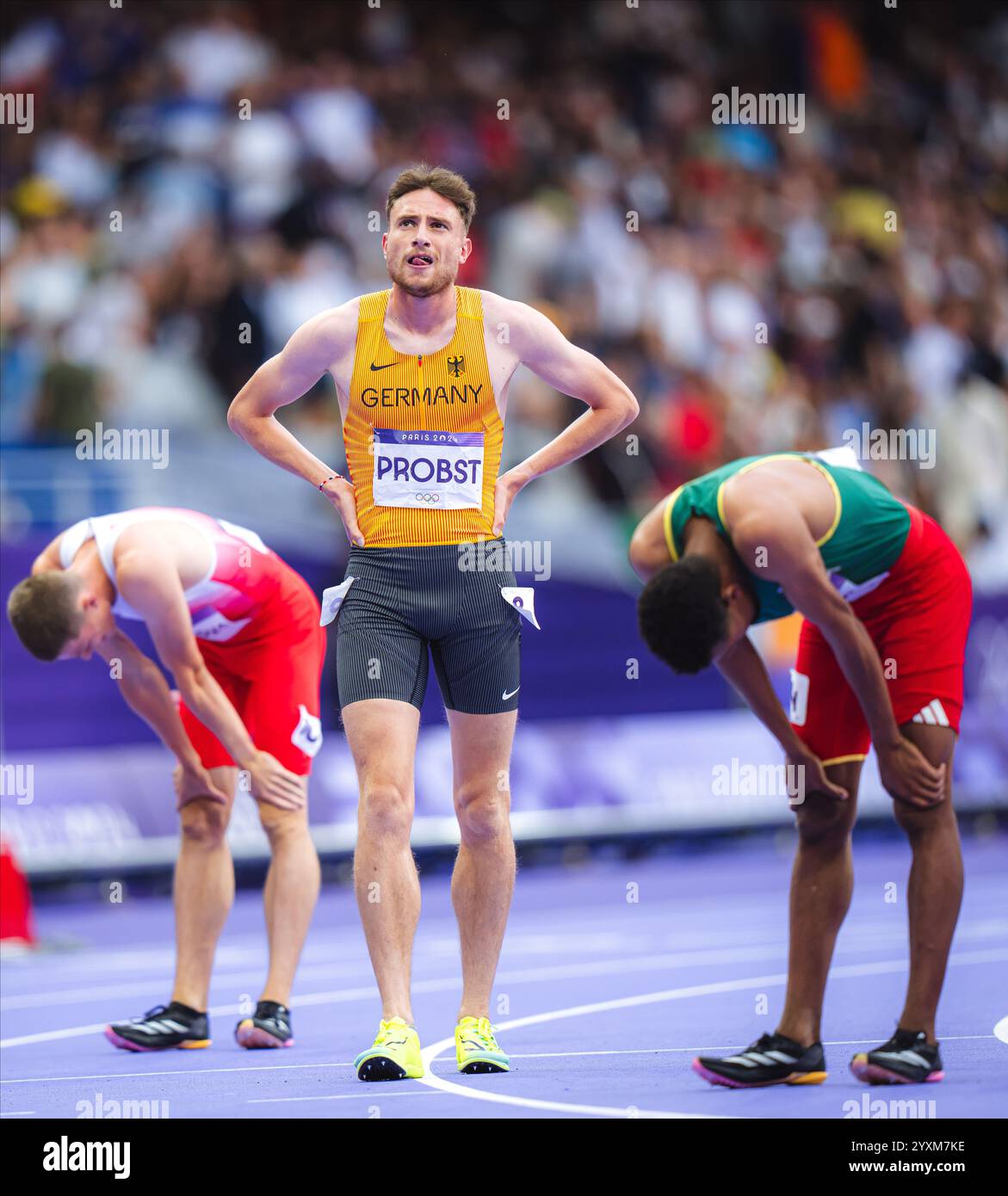 Marius Probst participating in the 1500 meters at the Paris 2024 ...