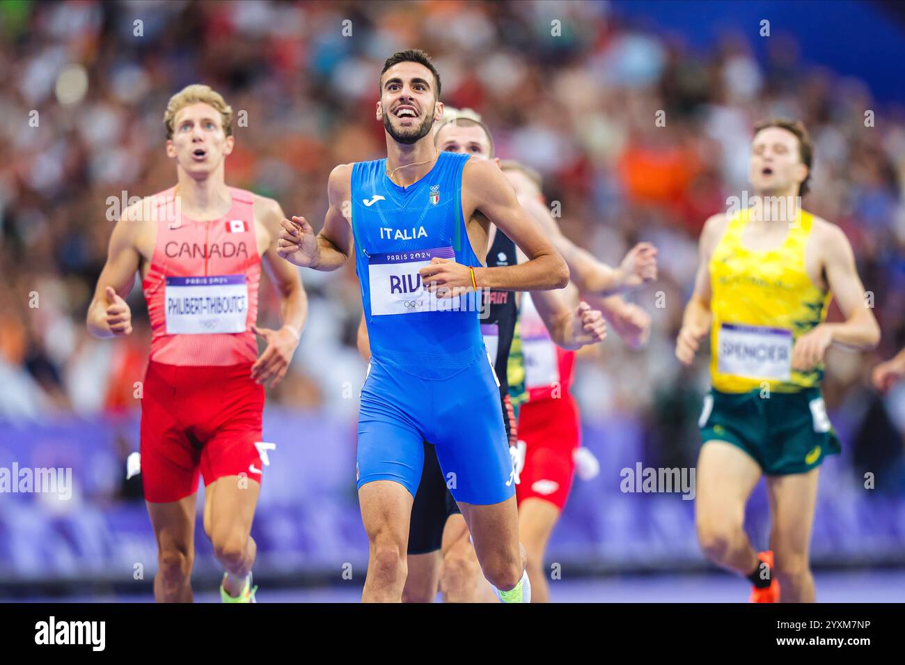 Federico Riva participating in the 1500 metres at the Paris 2024 ...