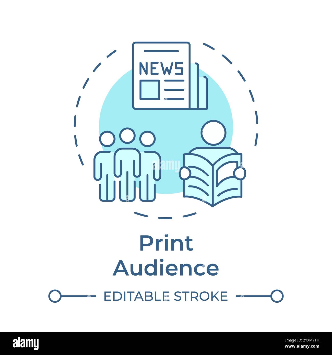 Print audience soft blue concept icon Stock Vector Image & Art - Alamy
