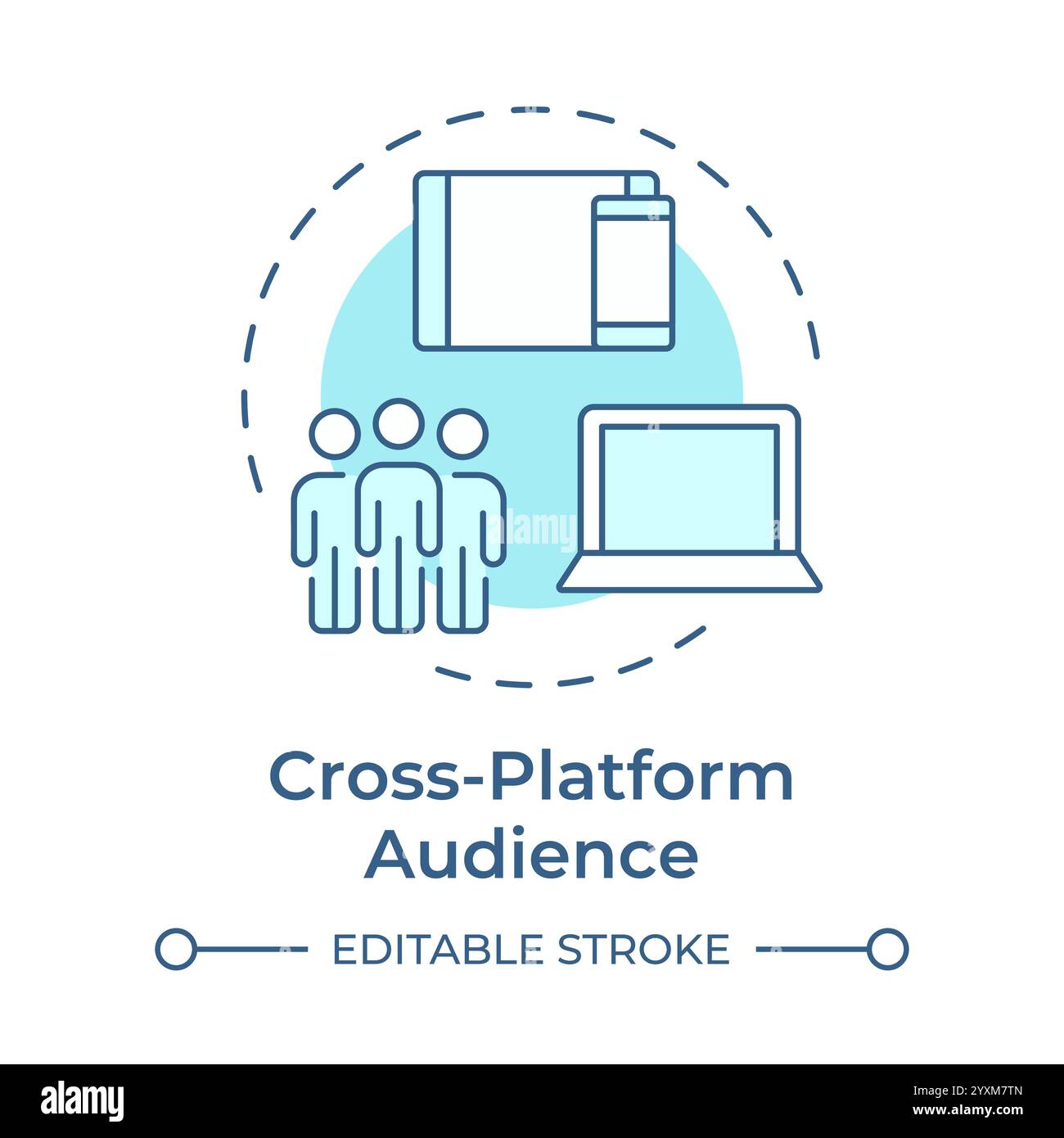 Cross platform audience soft blue concept icon Stock Vector Image & Art ...