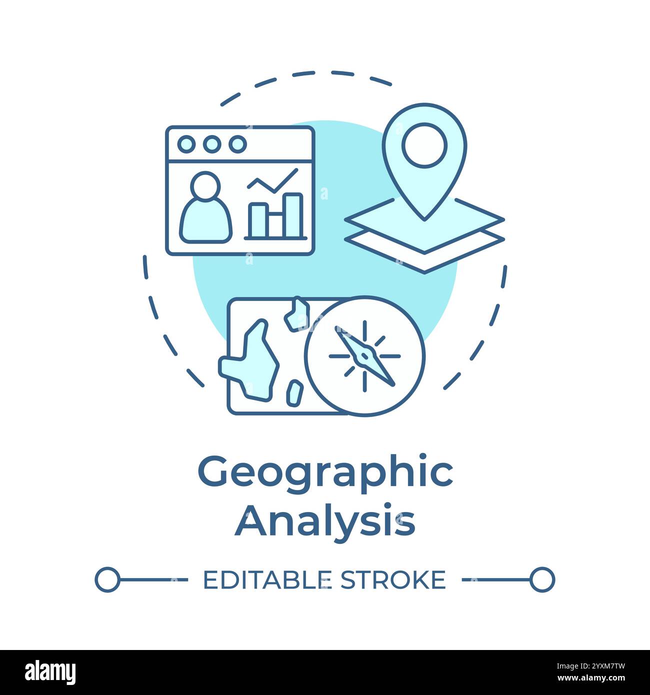 Geographic analysis soft blue concept icon Stock Vector Image & Art - Alamy