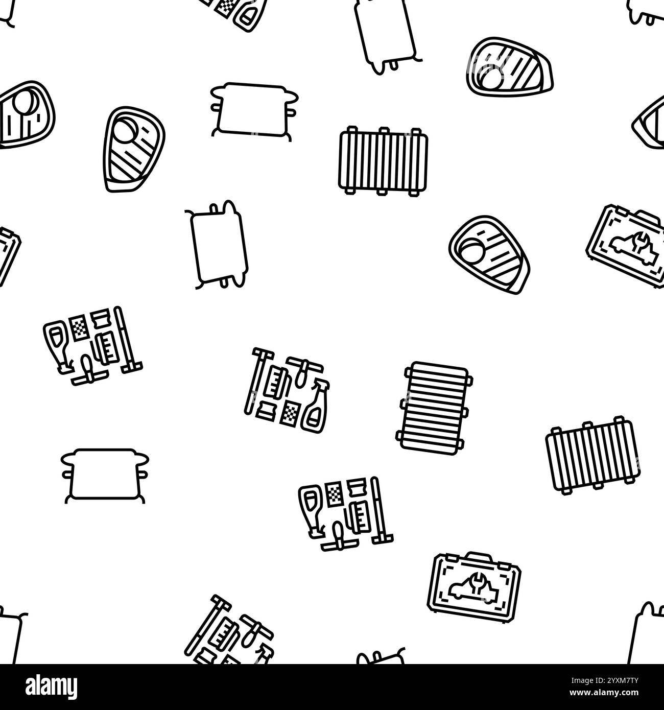 Car Accessories Seat Cover Seamless Pattern Vector Stock Vector Image And Art Alamy