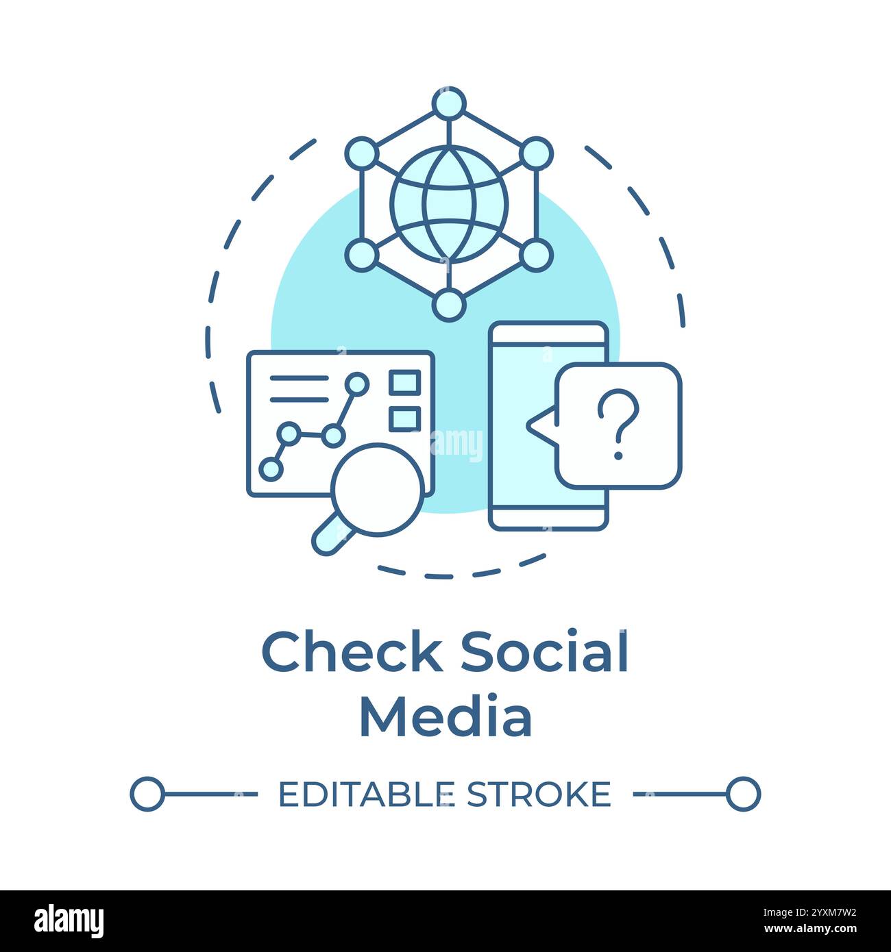 Check social media soft blue concept icon Stock Vector Image & Art - Alamy