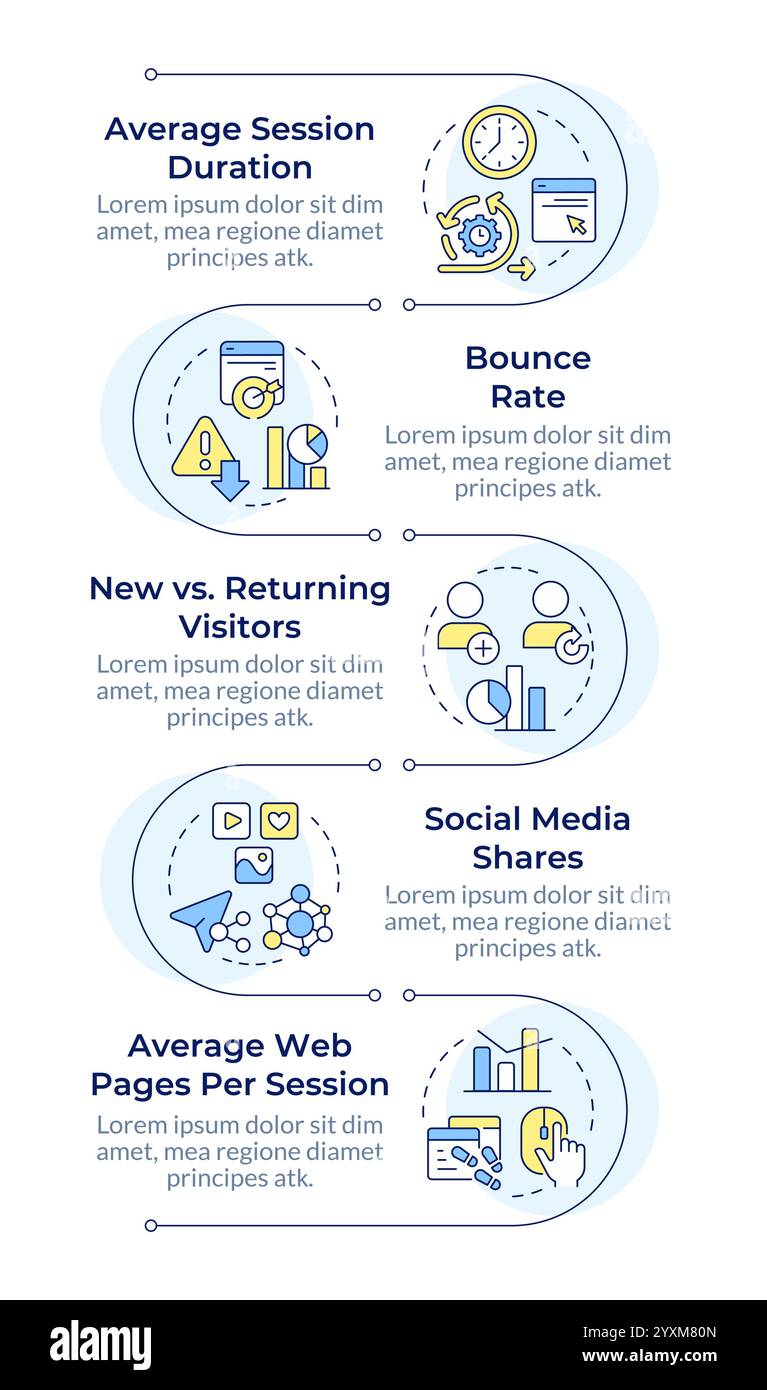 Audience engagement metrics infographic vertical sequence Stock Vector Image & Art - Alamy