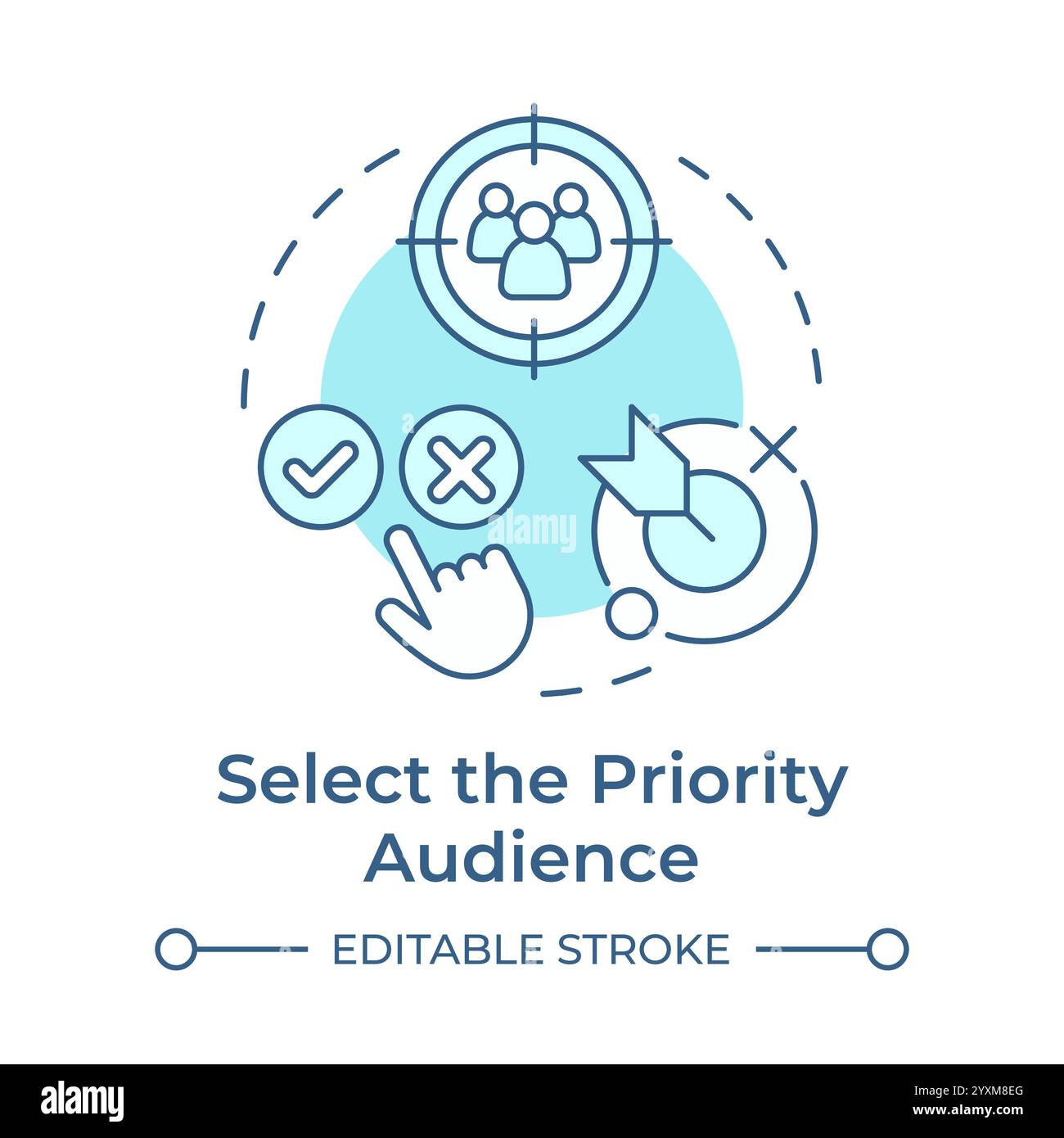 Select priority audience soft blue concept icon Stock Vector Image & Art - Alamy
