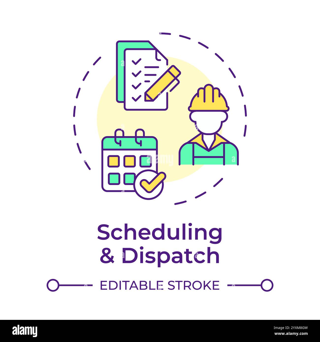 Scheduling And Dispatch Multi Color Concept Icon Stock Vector Image And Art Alamy