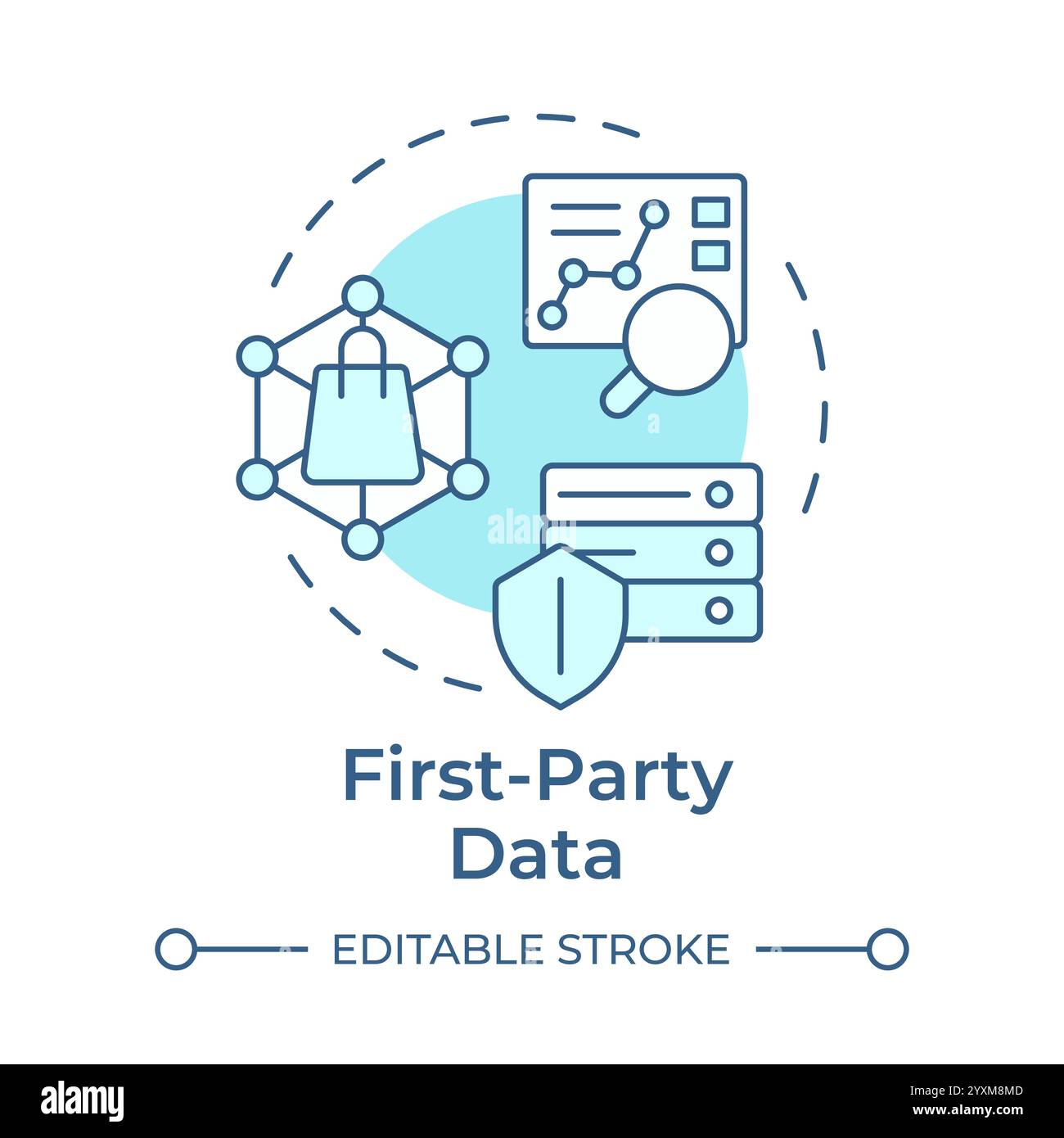 First party data soft blue concept icon Stock Vector Image & Art - Alamy