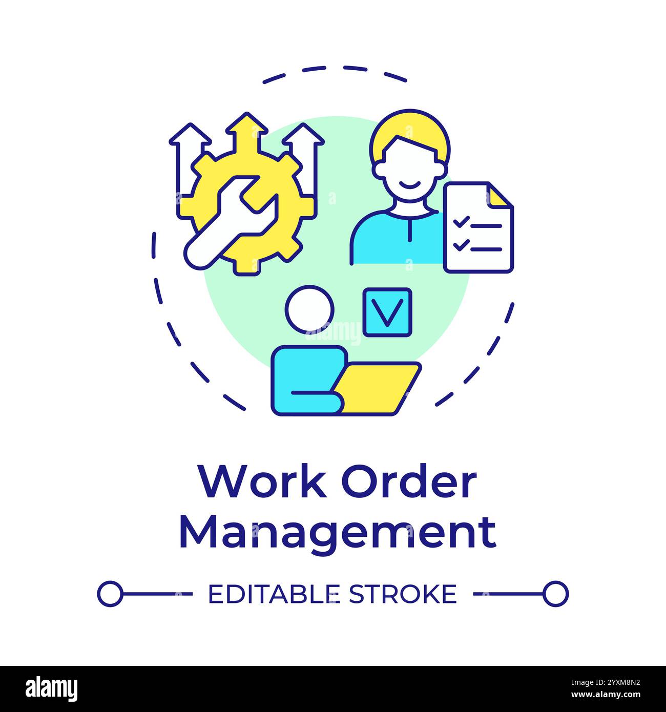 Work order management multi color concept icon Stock Vector Image & Art ...