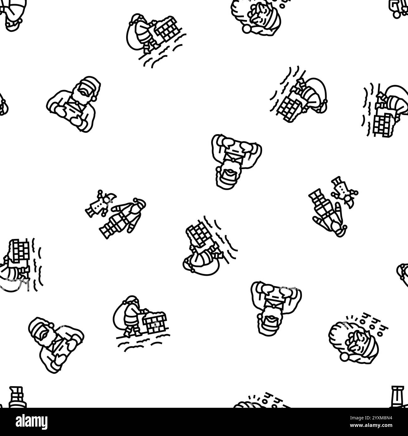 Vector christmas stockings in Black and White Stock Photos & Images - Alamy