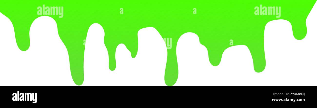 Dripping green goo with splashes and blot effects. Mucus texture blobs ...