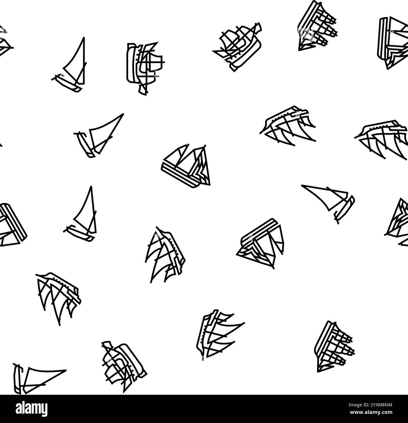 ancient ship maritime vessel seamless pattern vector Stock Vector Image ...