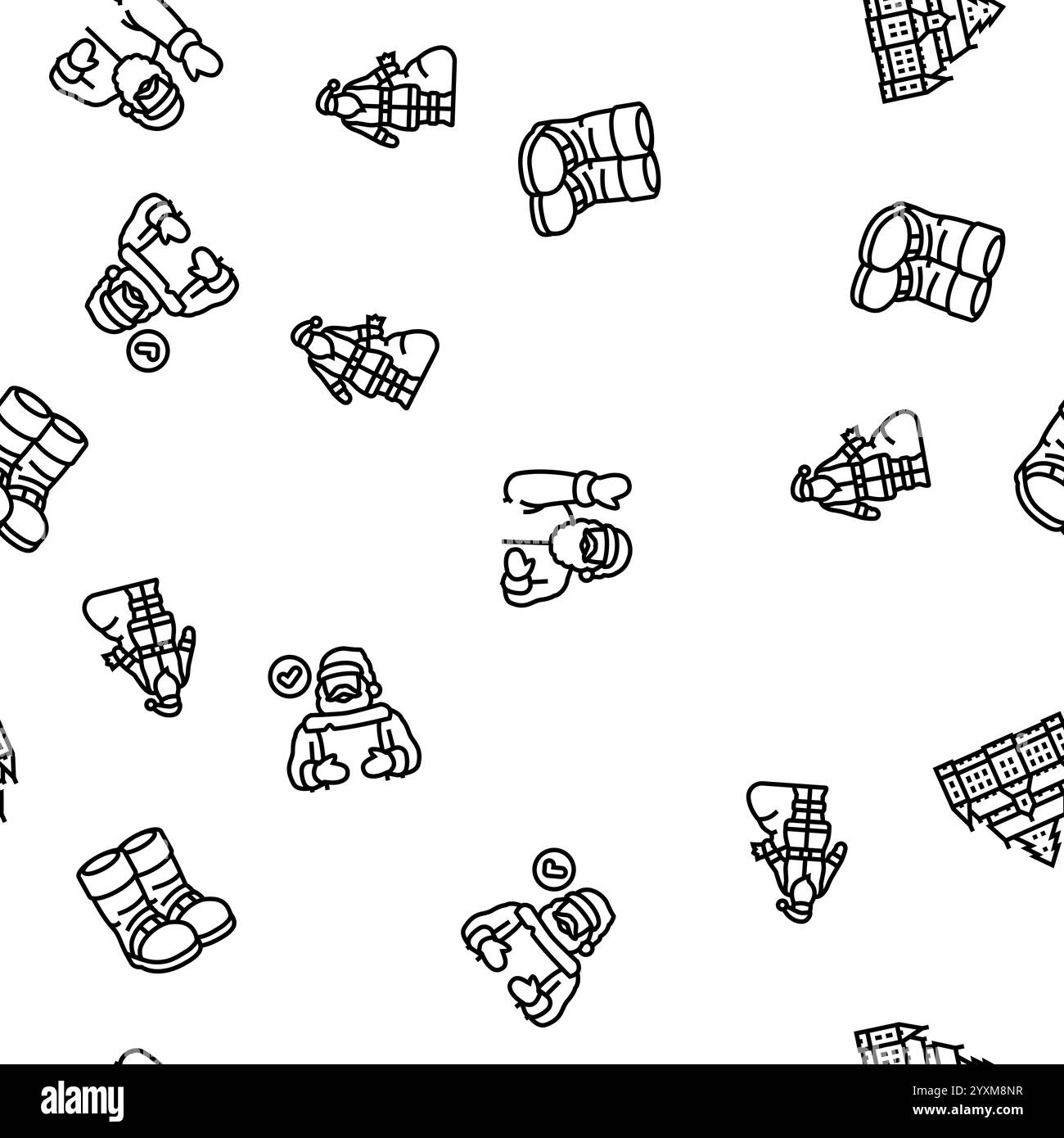 Vector christmas stockings in Black and White Stock Photos & Images - Alamy