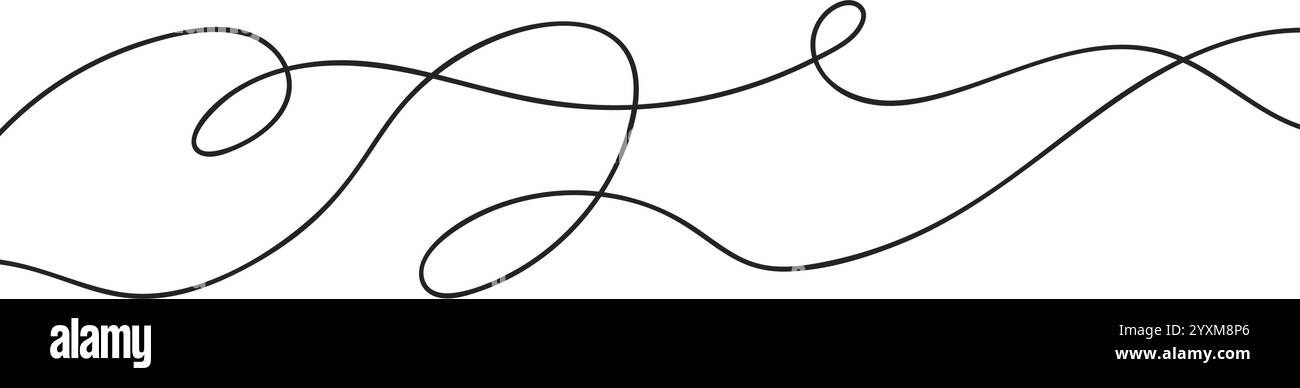 Seamless wavy line pattern with curvy abstract squiggles in a ...