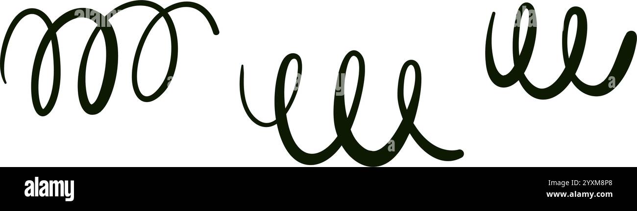 Curved spring brush line with swash and flourish tail. Swoosh ...