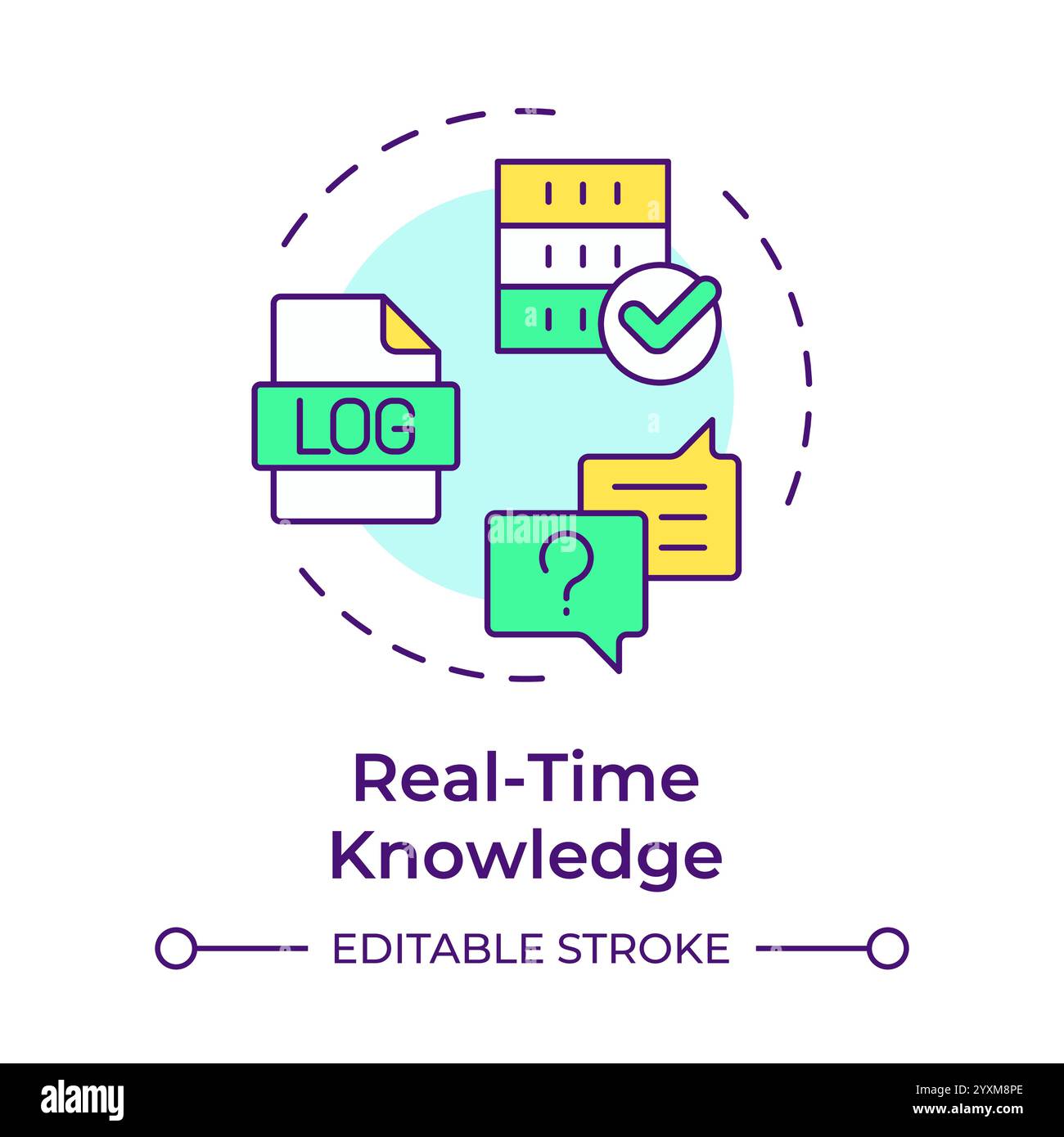Real-time knowledge multi color concept icon Stock Vector Image & Art ...