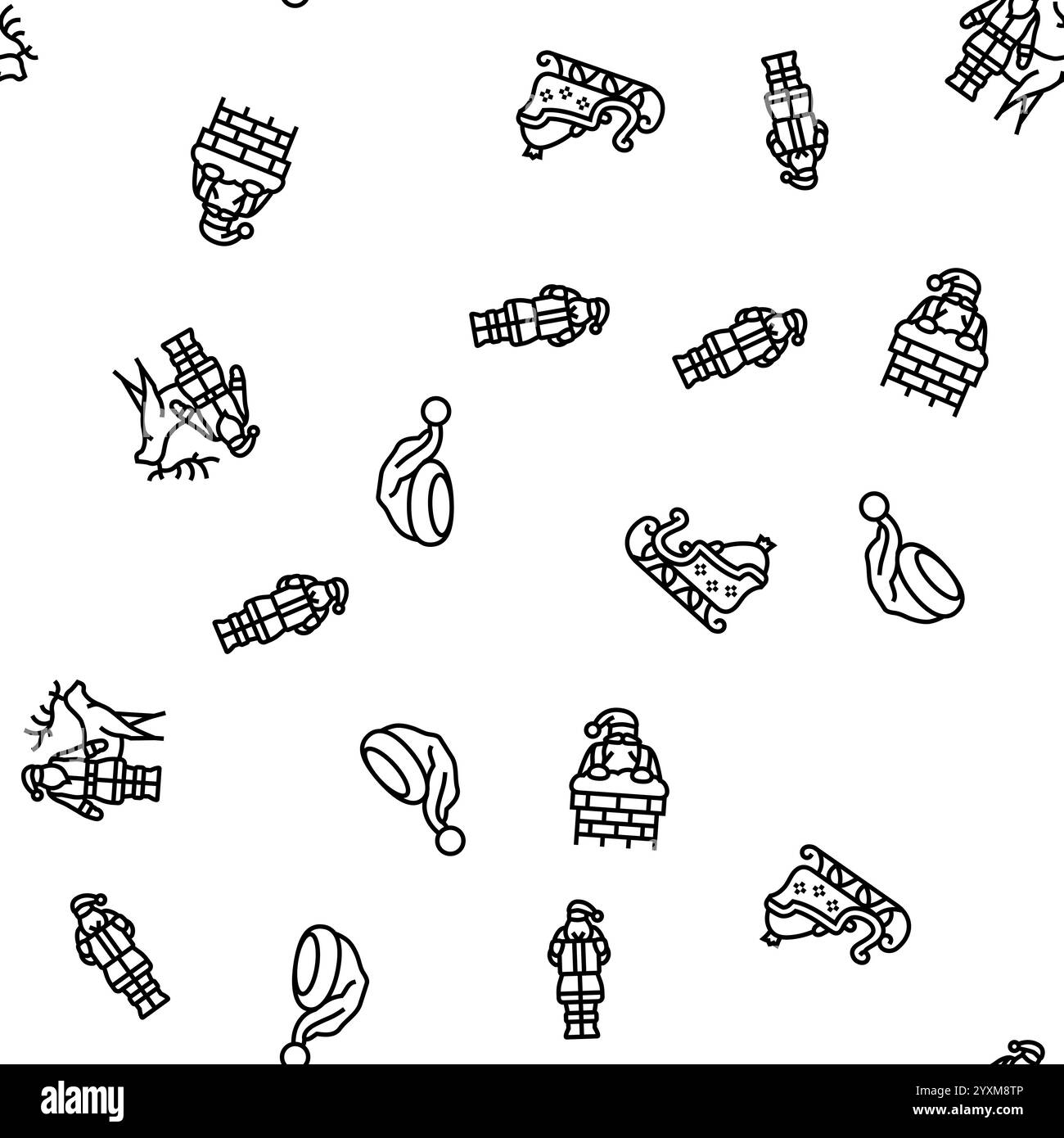 Vector christmas stockings in Black and White Stock Photos & Images - Alamy