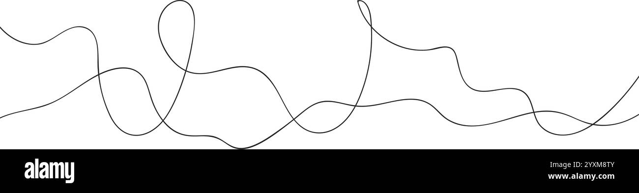 Seamless wavy line pattern with curvy abstract squiggles in a ...