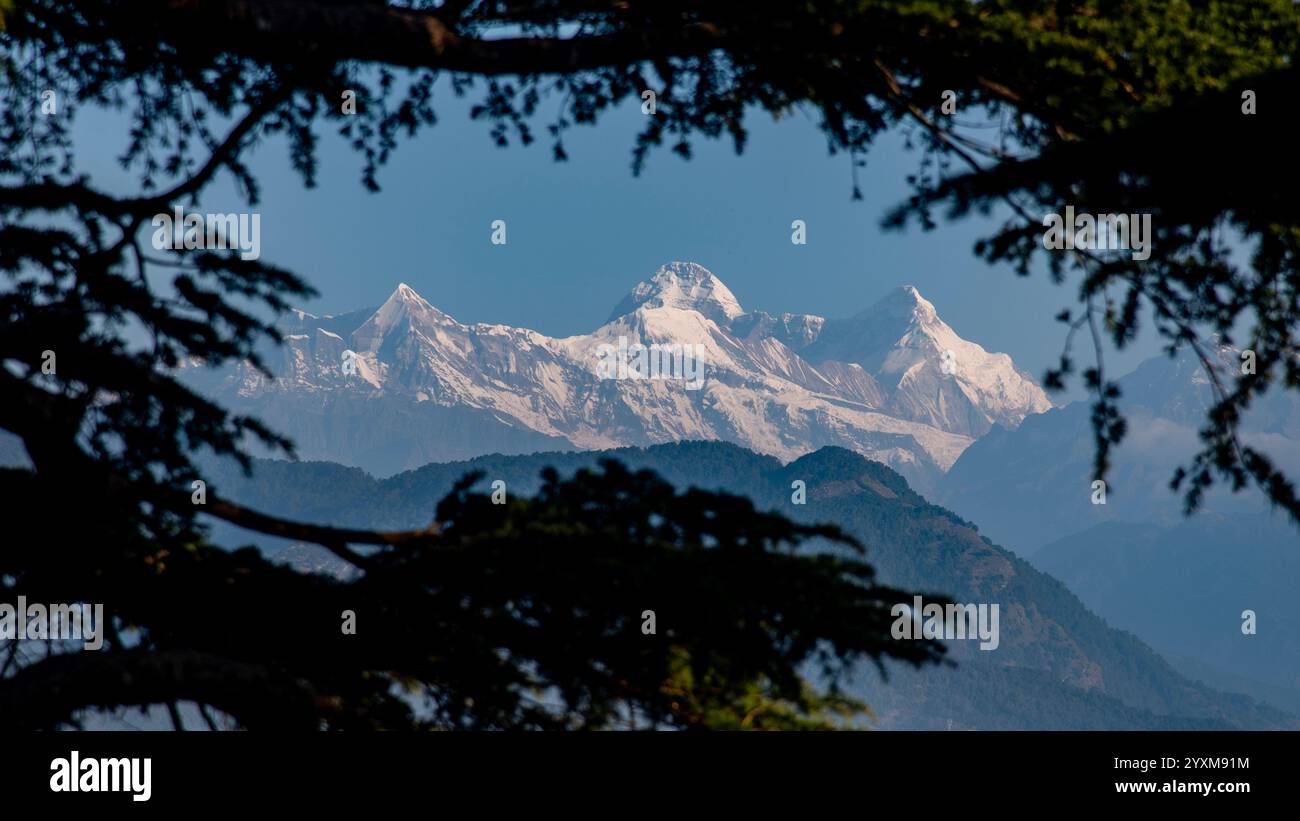 himalayan peaks of Panwali Dwar, Nanda Khat, Nanda Devi and Nanda Devi ...